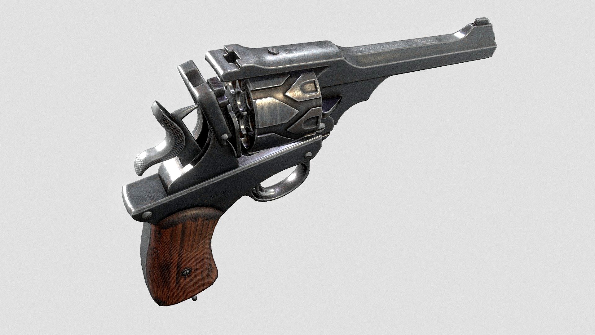 Webley Fosbery Automatic Revolver 3d model