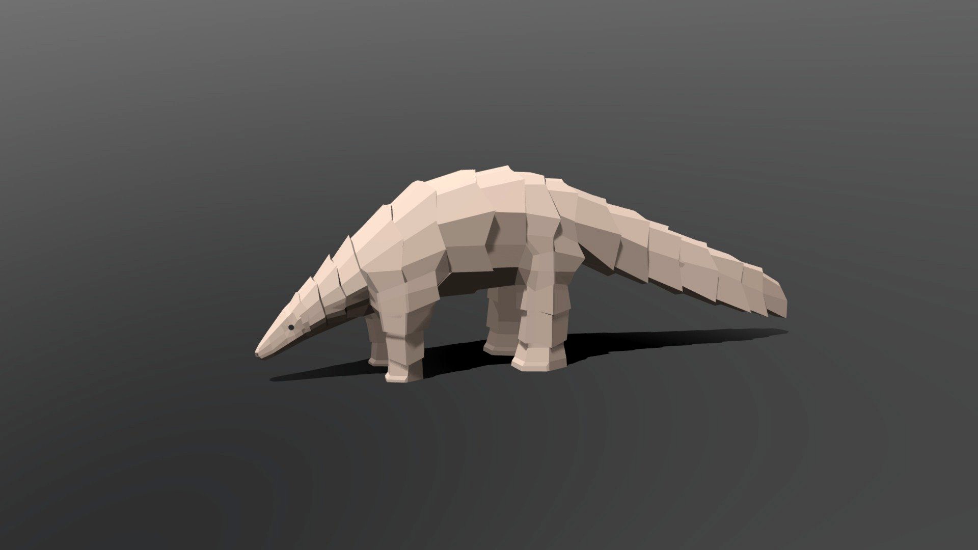 Low Poly Cartoon Pangolin 3d model