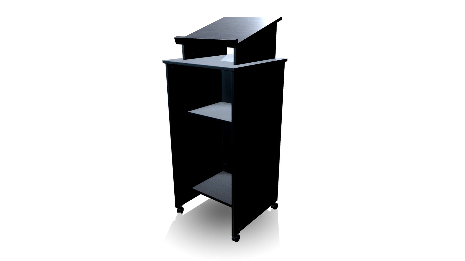 Black Pulpit With Wheels Low-poly 3d model