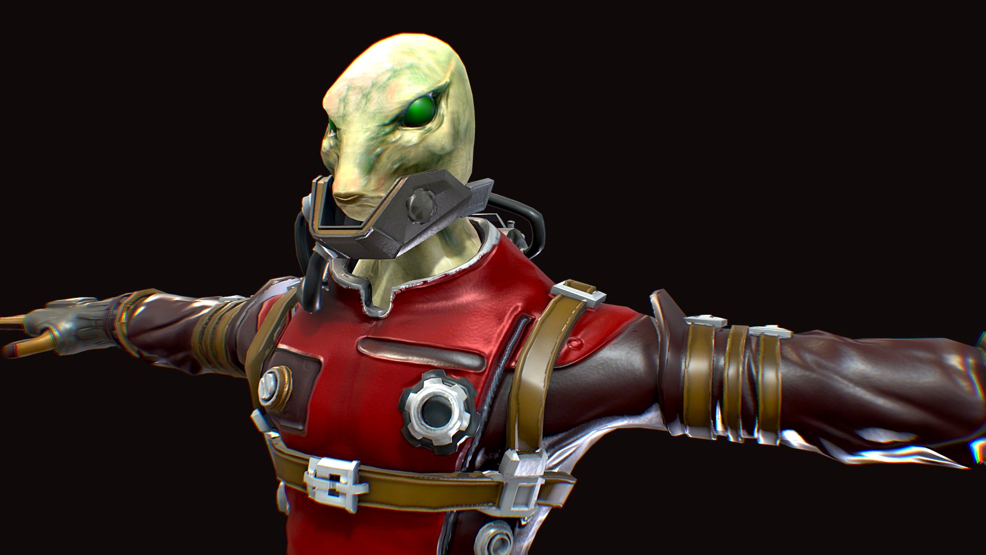 Sci-Fi Alien Character Game ready 3d model