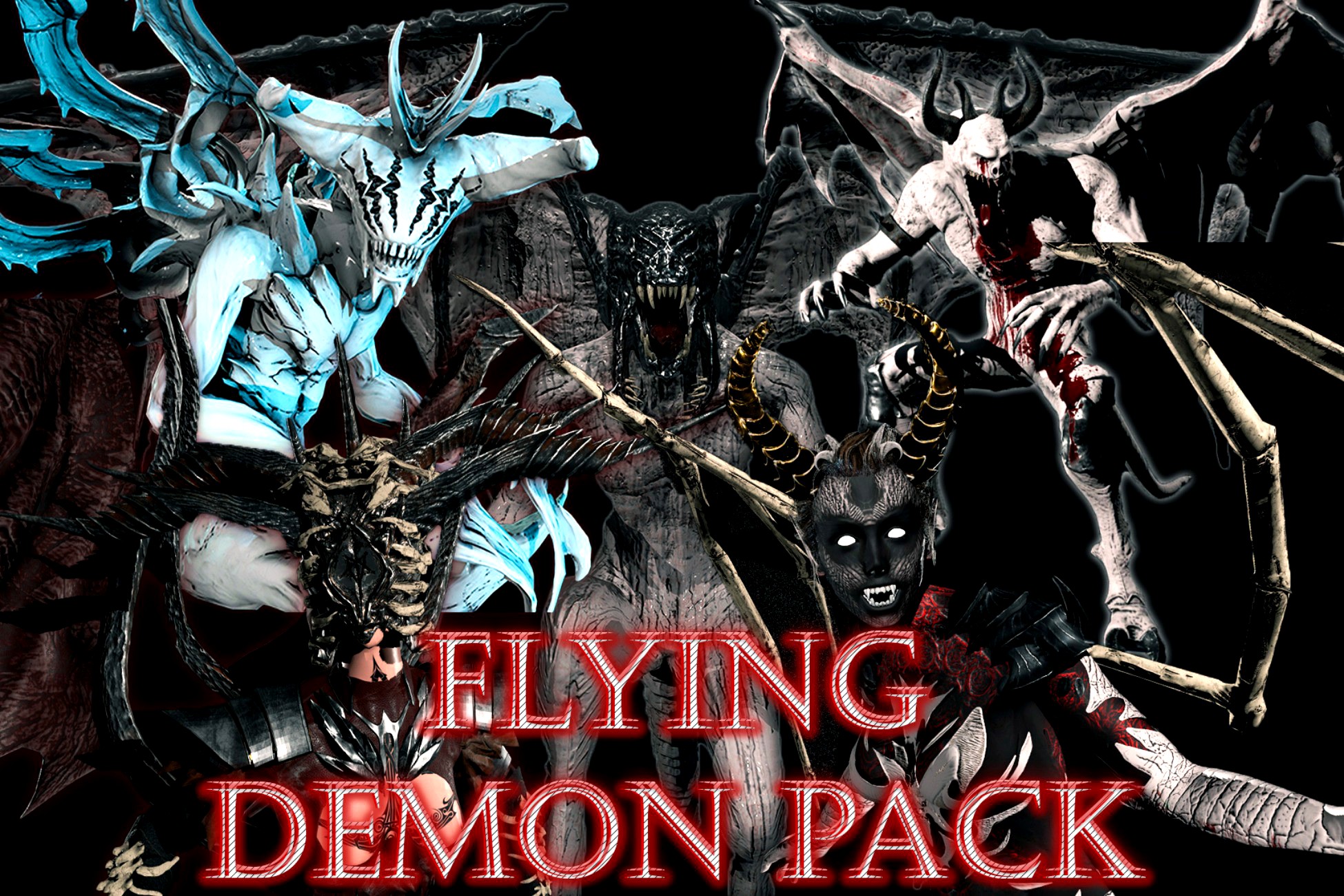 Flying Demon pack 3d model