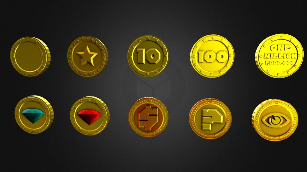 Game-Ready Gold Coin Super Pack 3d model
