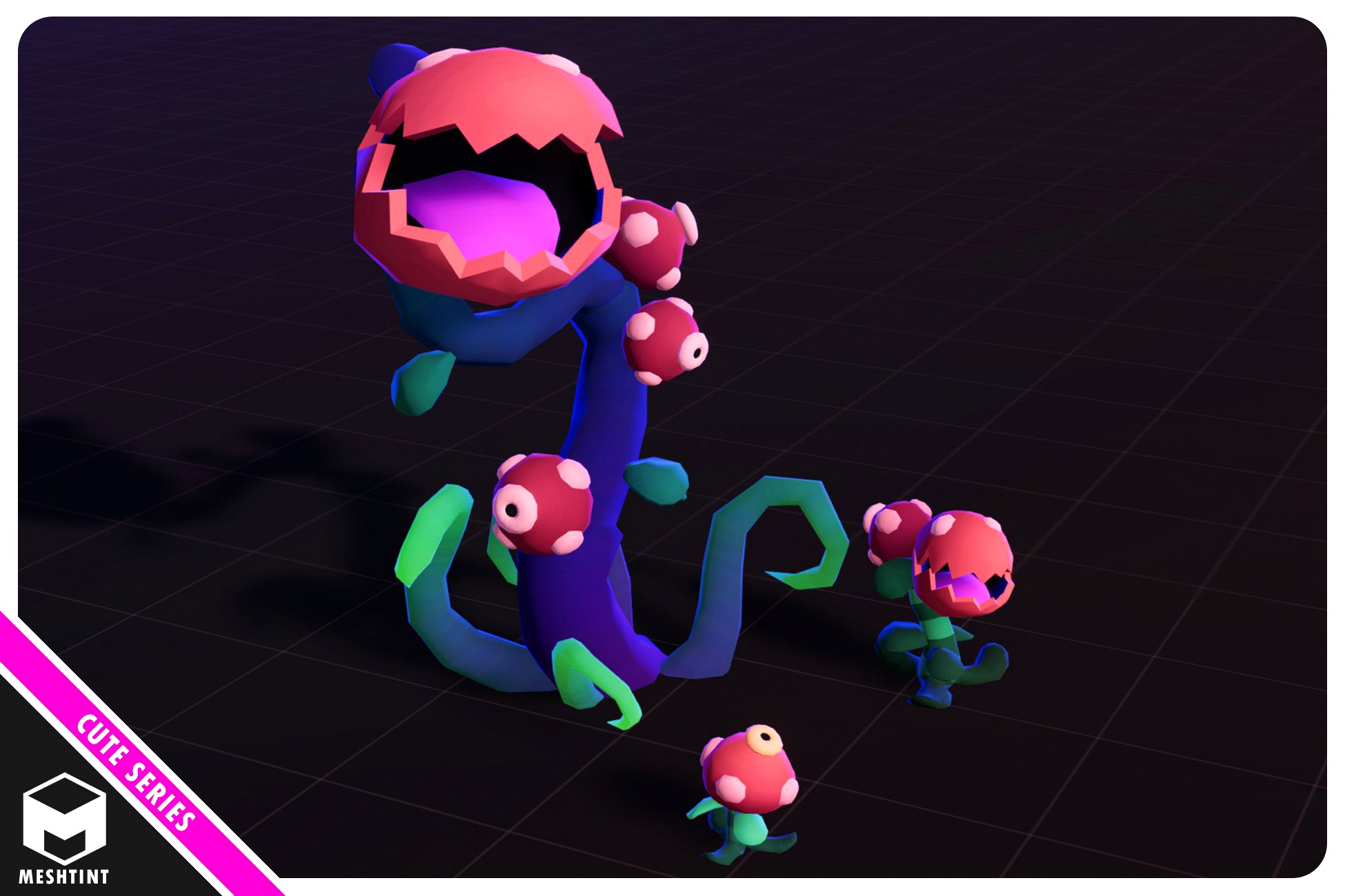 Alien Spore Plant Evolution Pack Cute Series 3d model