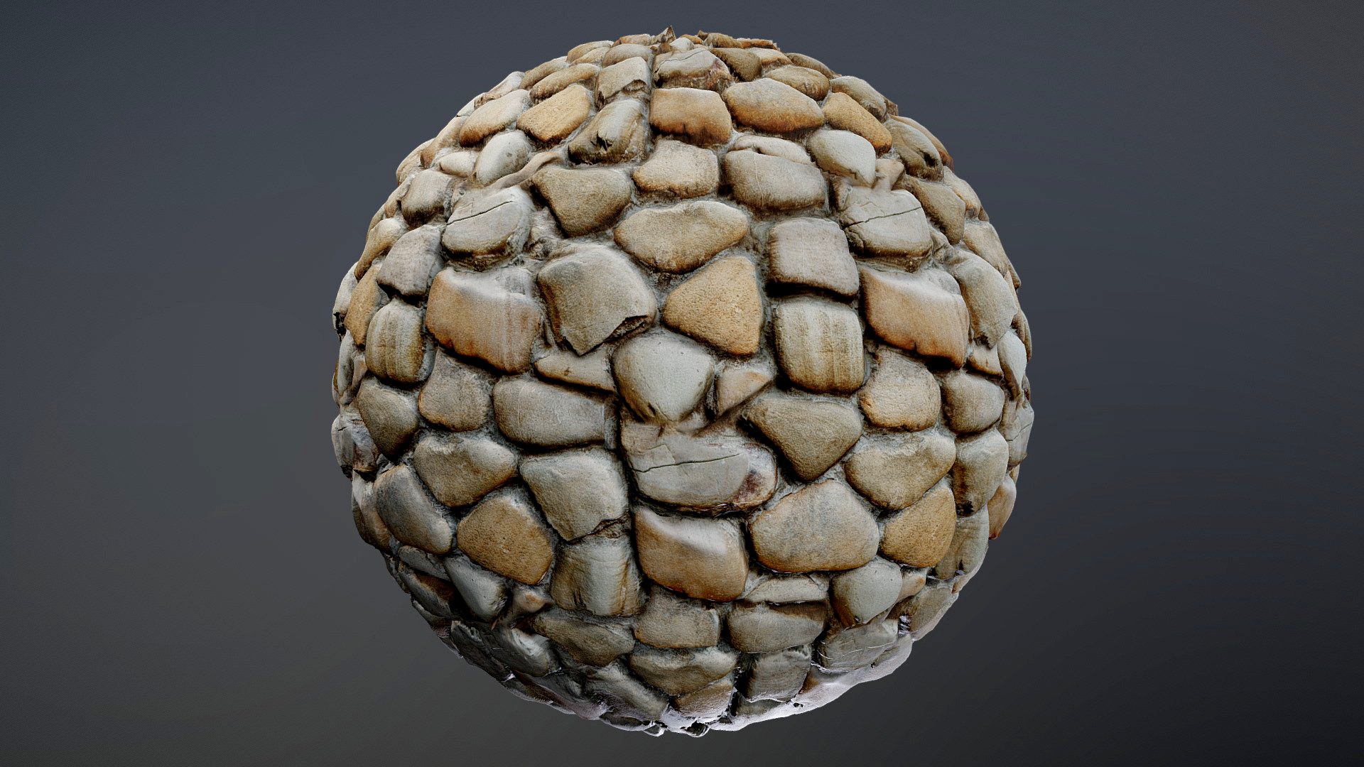 Stone Wall PBR Texture 02 3d model