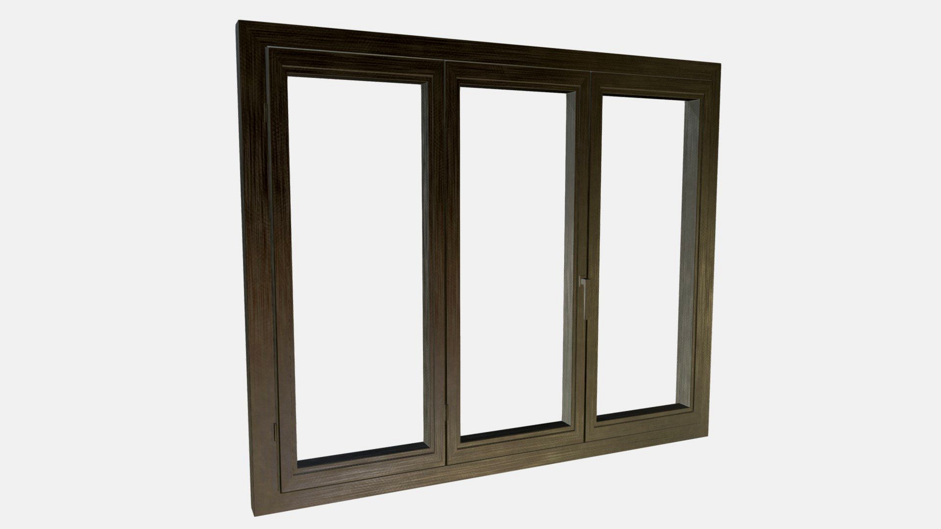 3 panels large window 3d model