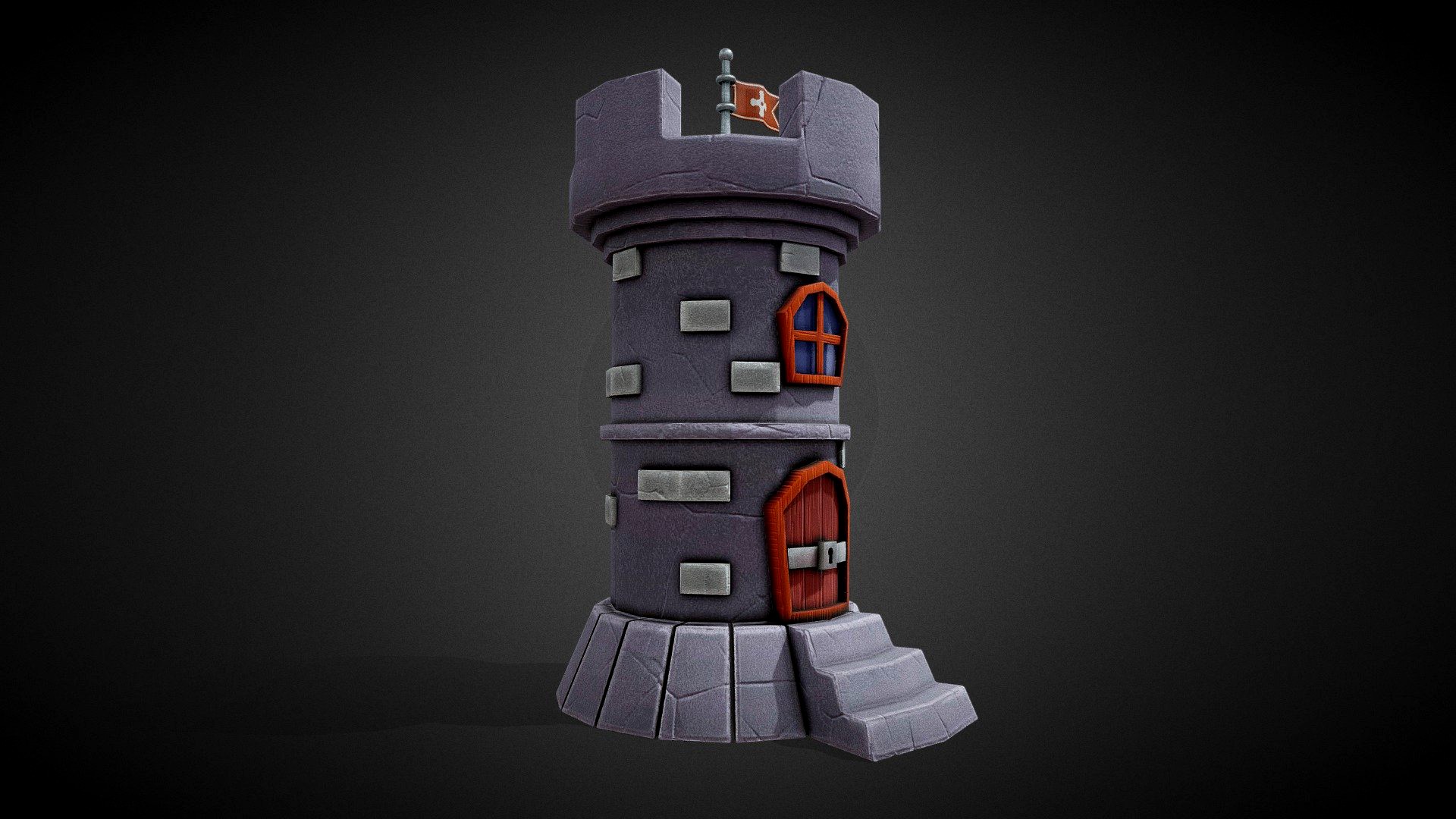 Stylized Castle - Tutorial Included 3d model