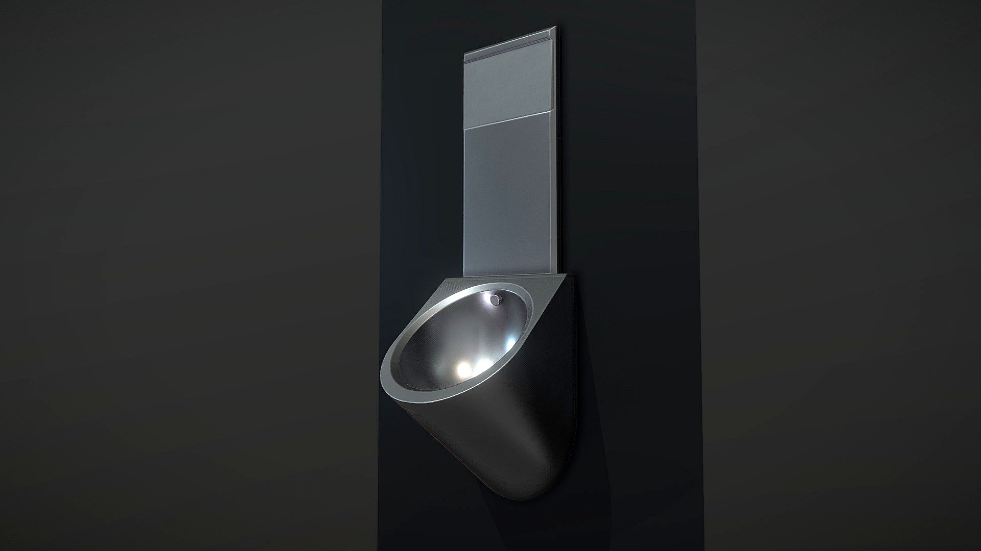 Metal Urinal Basin Low-Poly Version 3d model