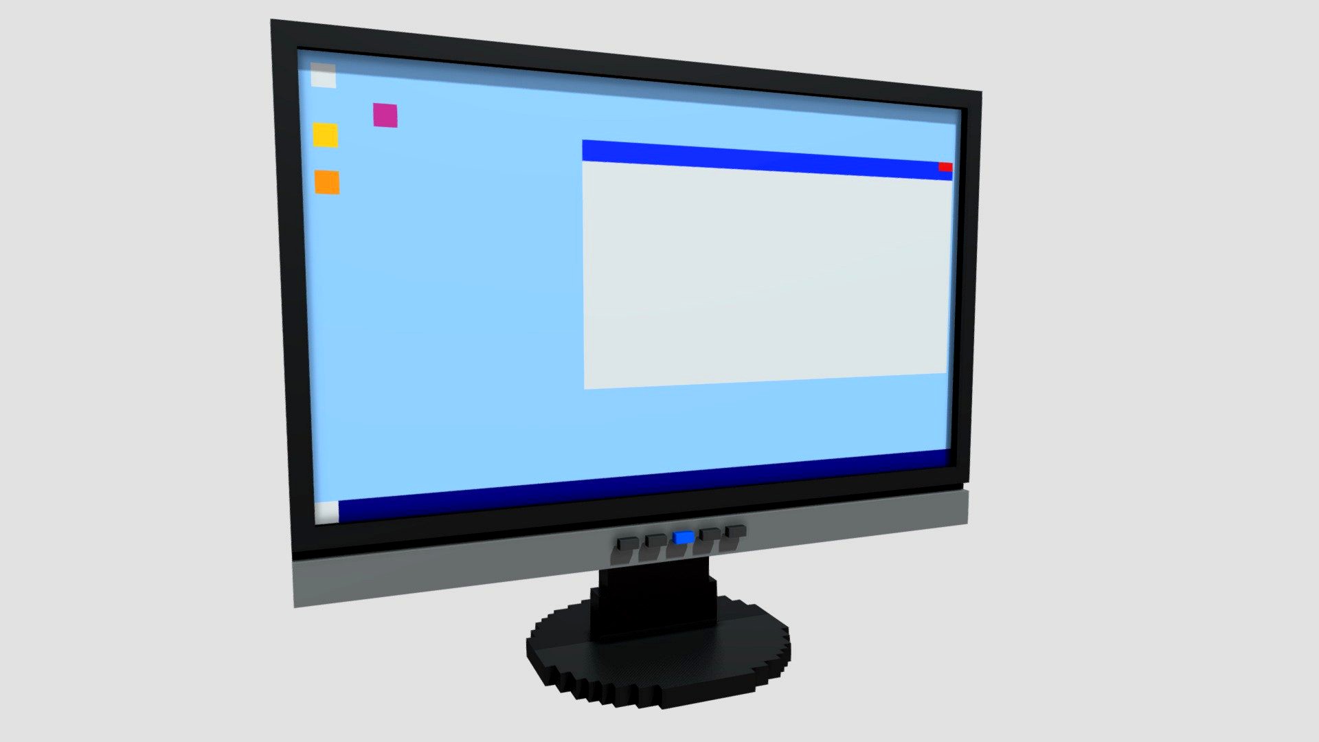 PC Monitor Low Poly Voxel 3d model