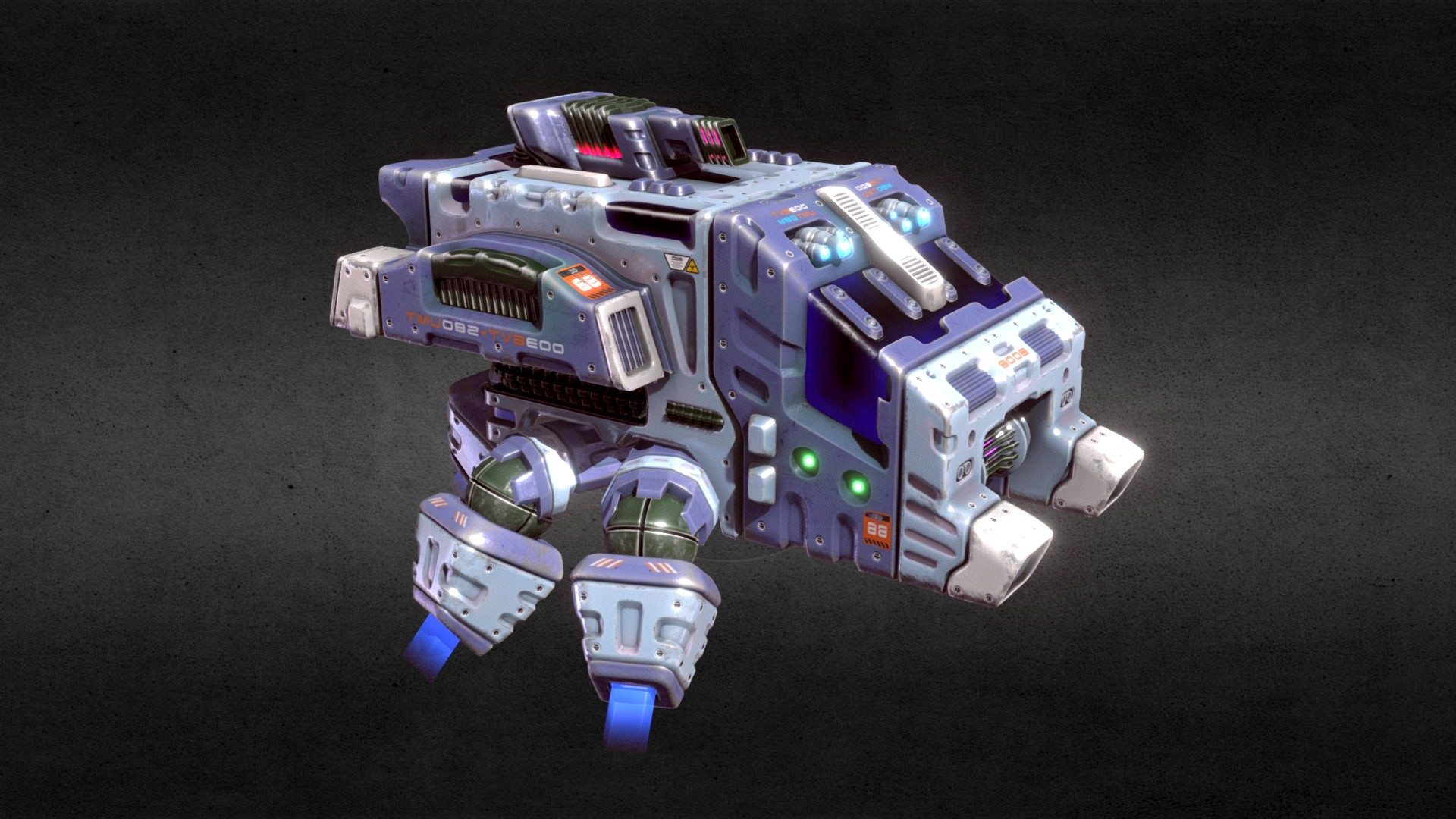 "Spider-pig" Spaceship (original concept) 3d model