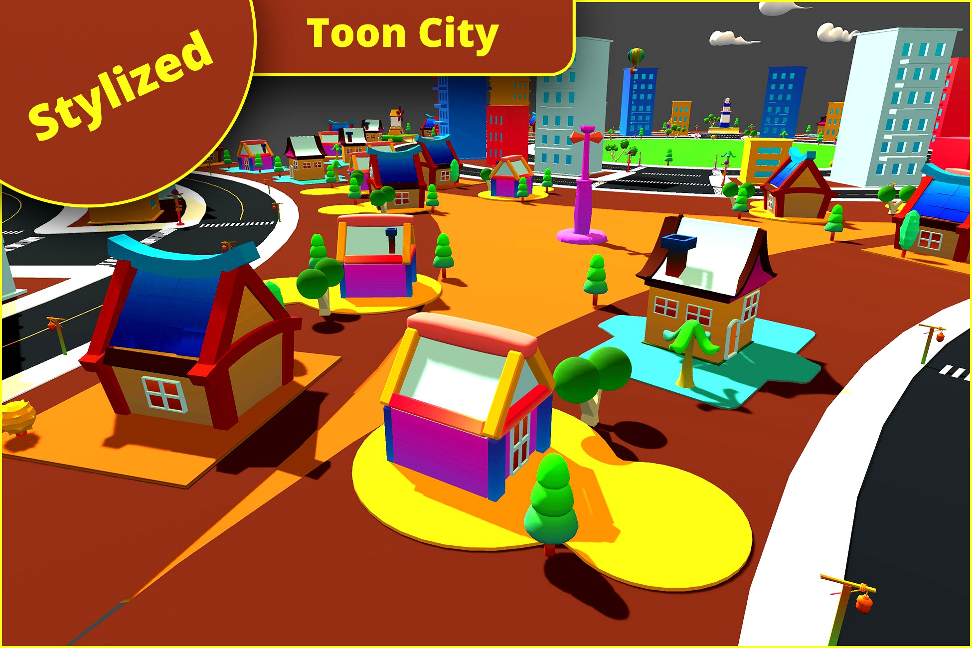 Stylized Toon City 3d model