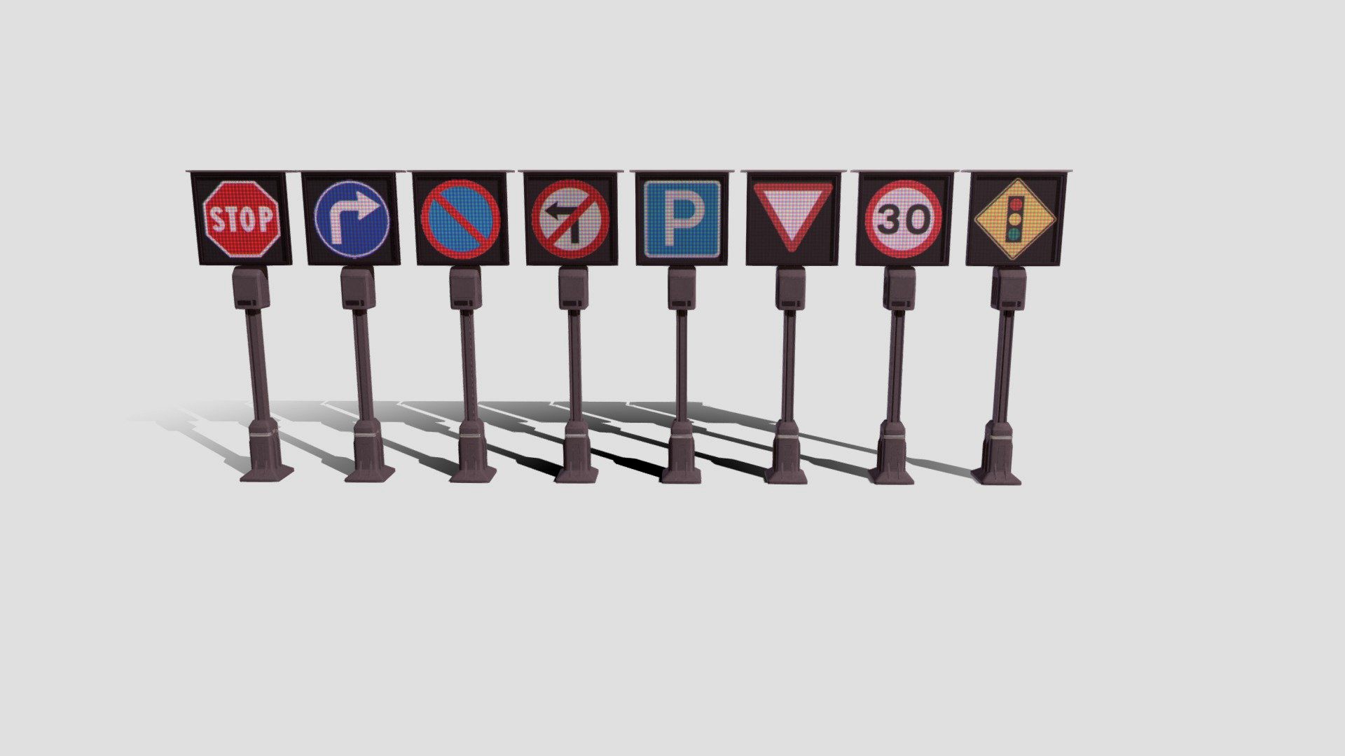 Cyberpunk Street Signs 3d model