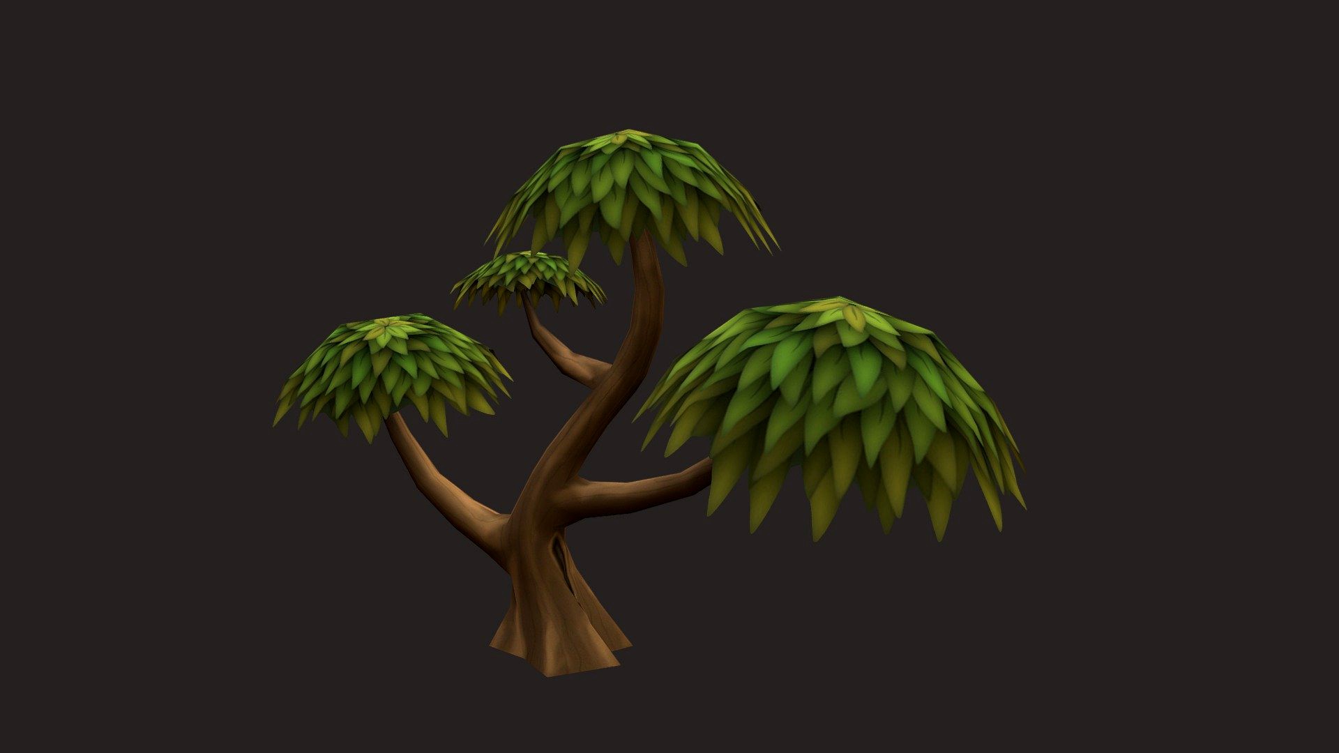 Hand Painted - Low Poly - Tree 3d model