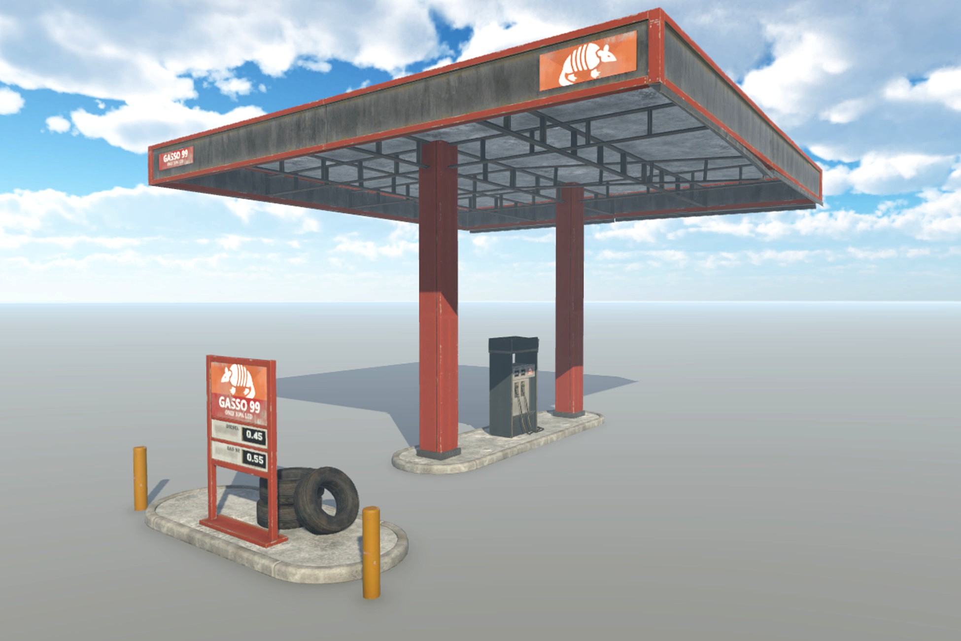 Gas Filling Station 3d model