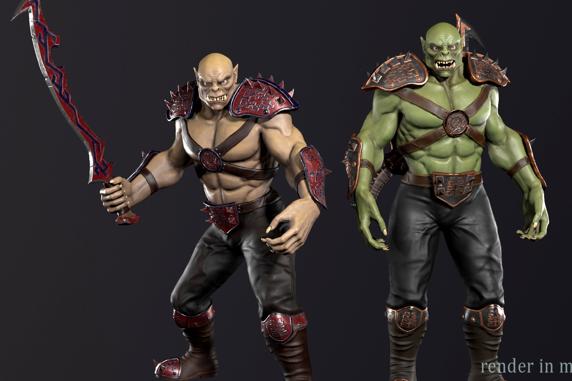Orc warrior(modular) 3d model