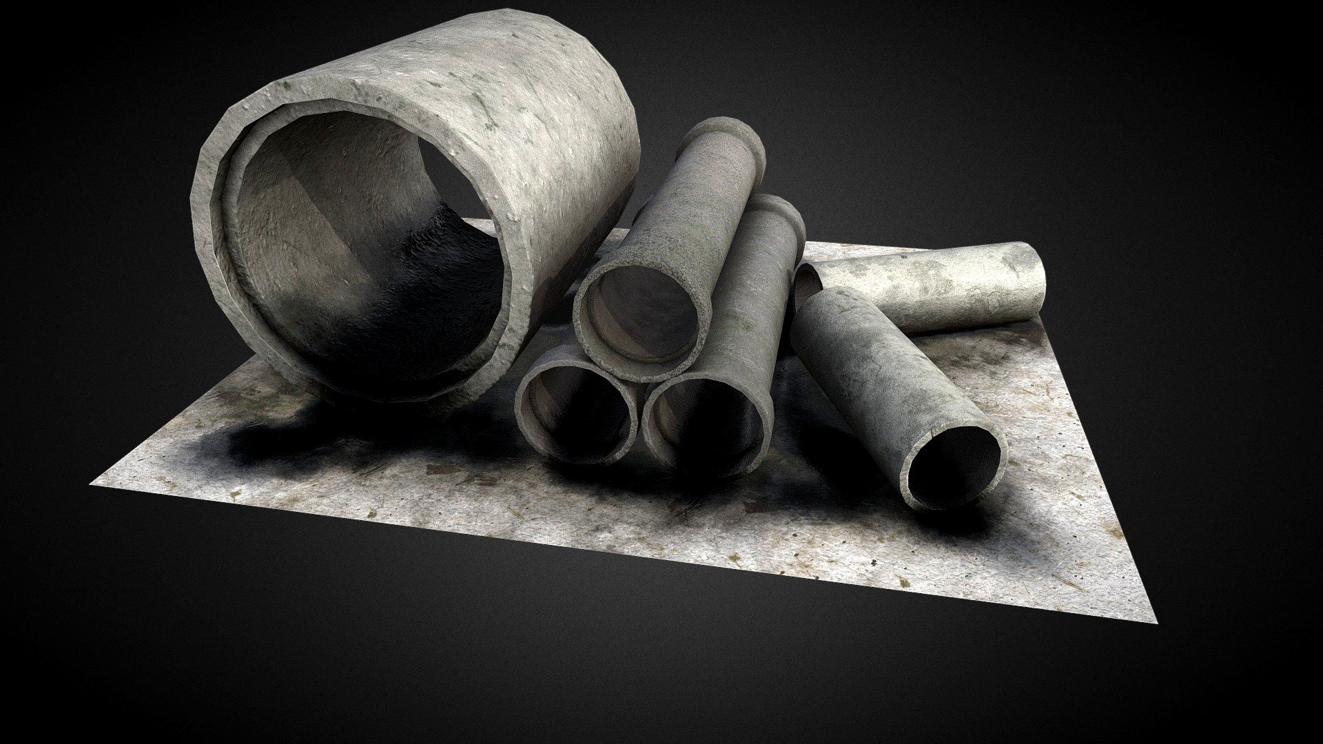 Construction pipes 3d model