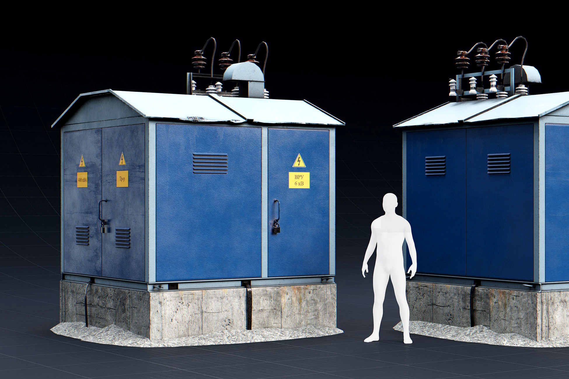 Transformer substation booth 3d model