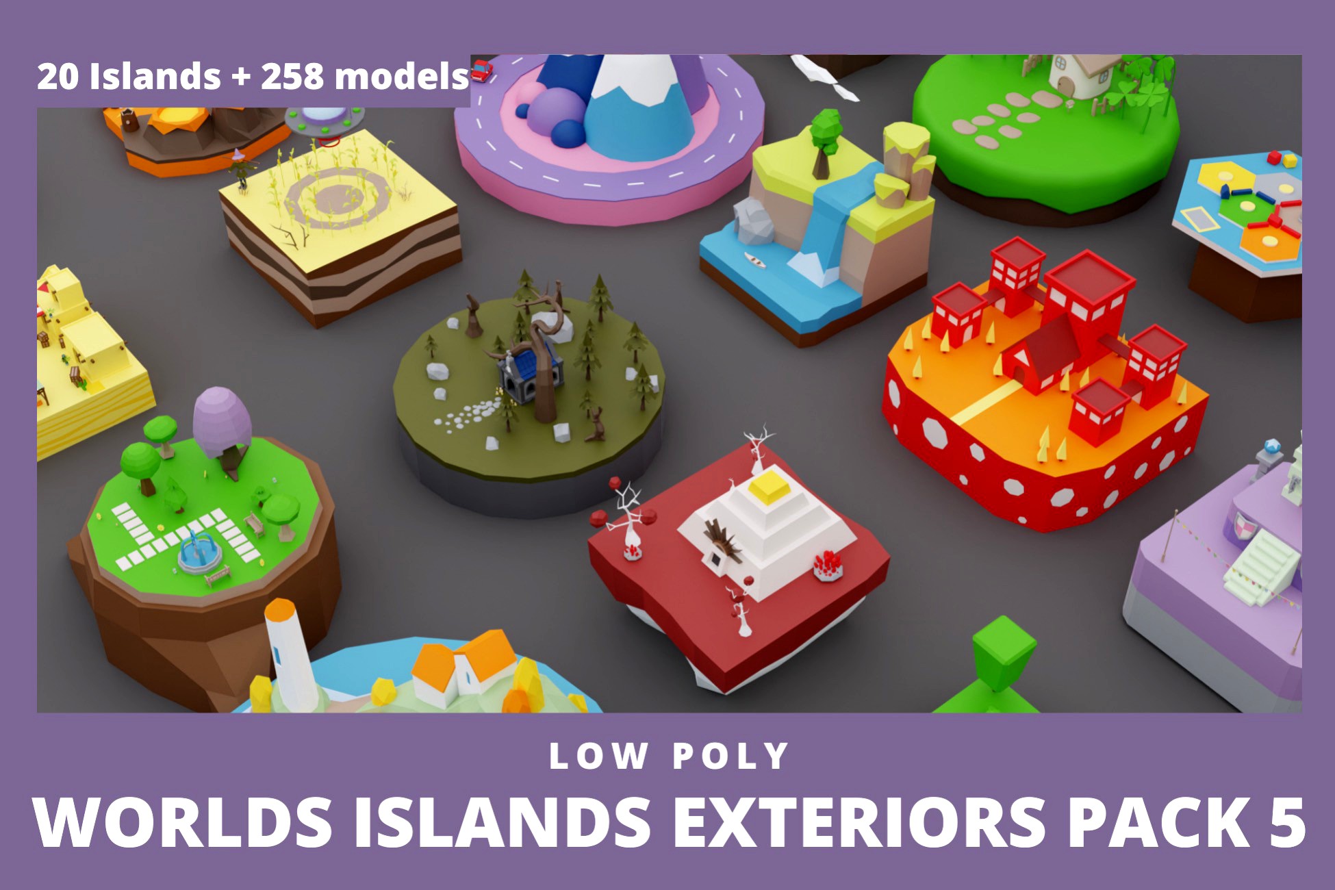 Low Poly Worlds Islands Exteriors Pack 5 3d model