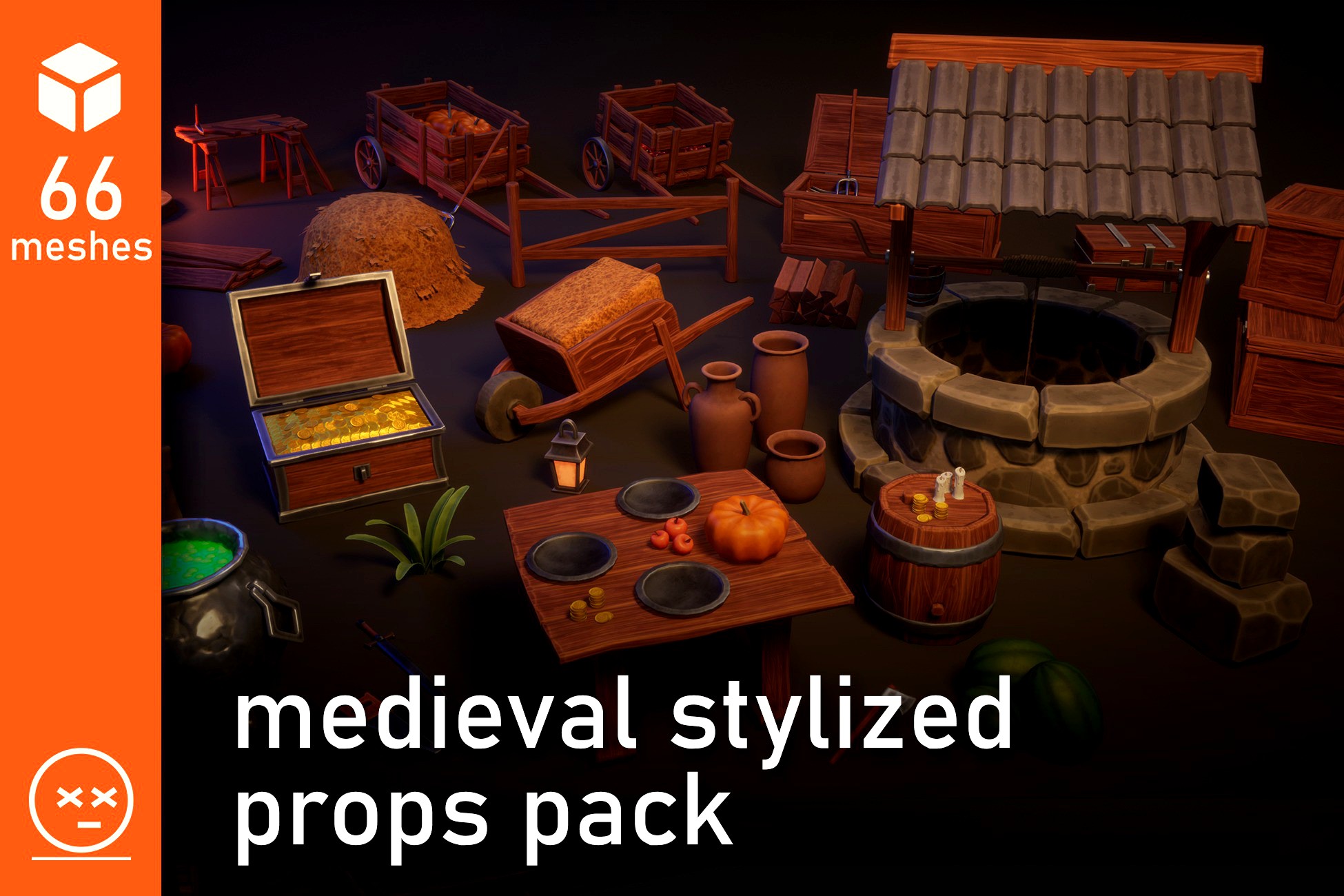 Medieval Stylized 3D Props model