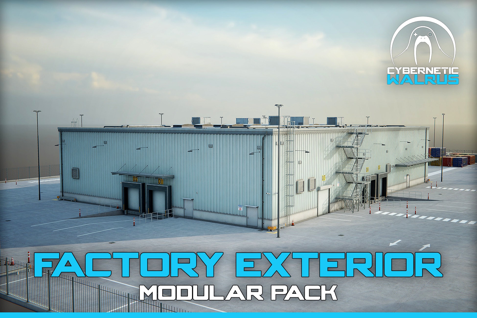 Factory/Warehouse Exterior Modular Pack 3d model