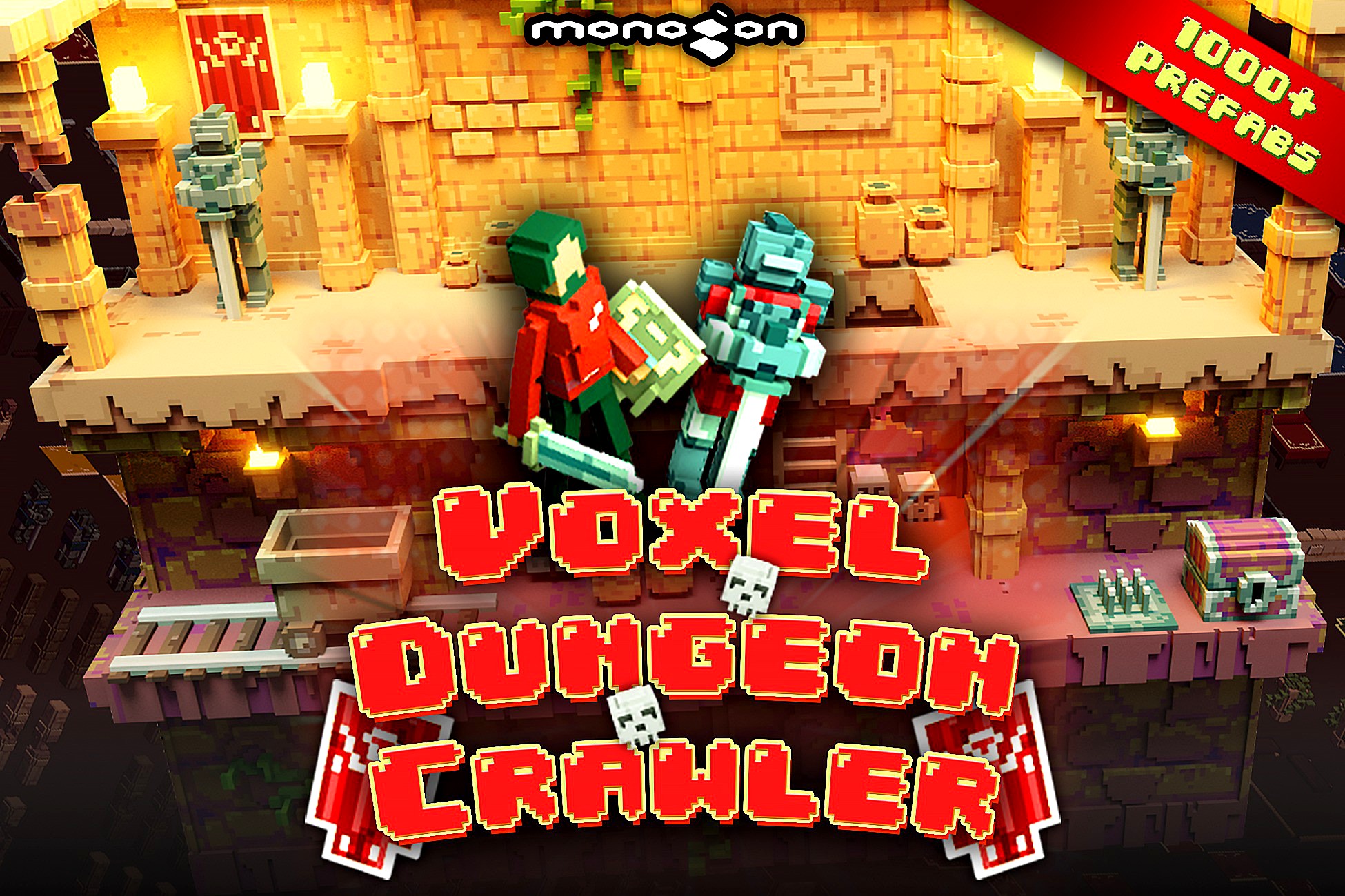 Voxel Dungeon Crawler - 3D pixel art - monogon model