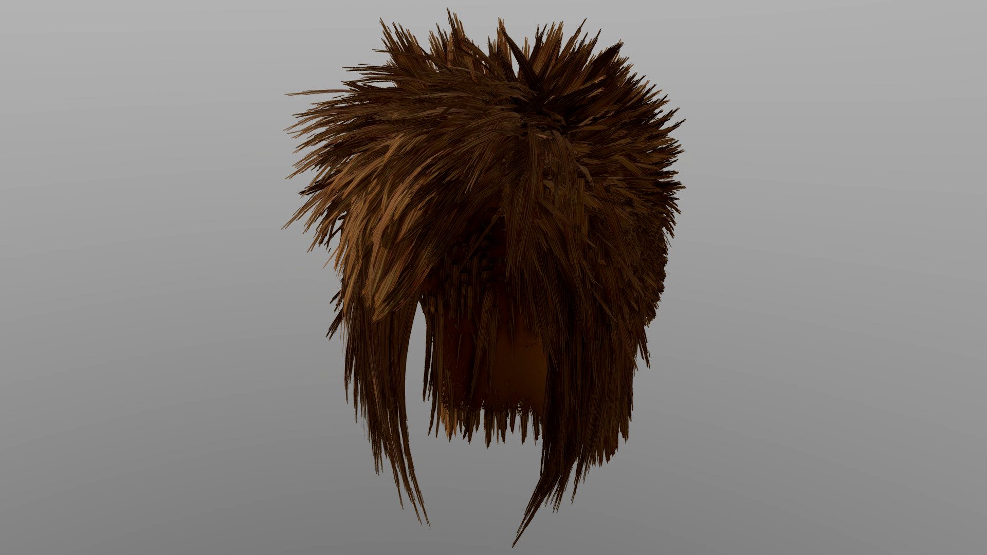 Wild Mullet Hair (Dark Cinnamon) 3d model