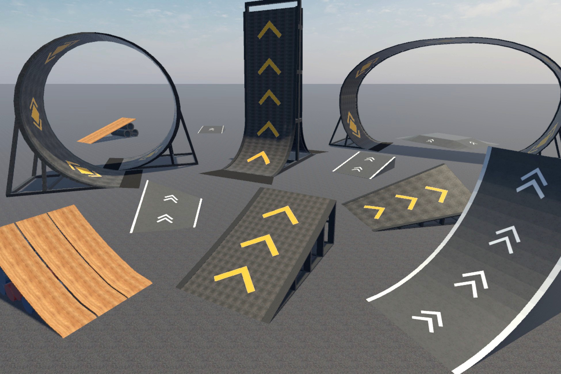 Stunt Racing Car Ramp Pack 3d model
