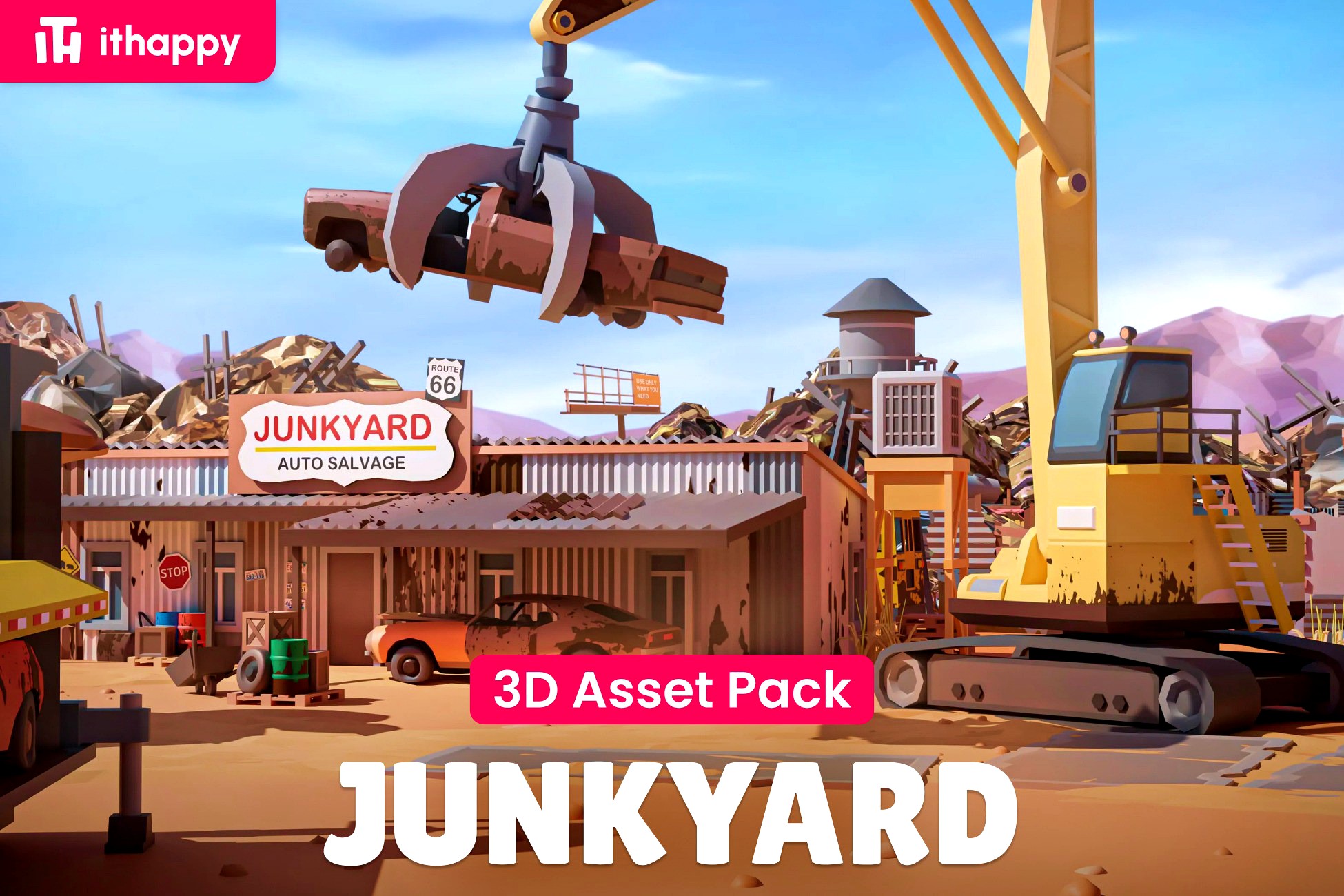 Junkyard - Low Poly 3D Models Pack