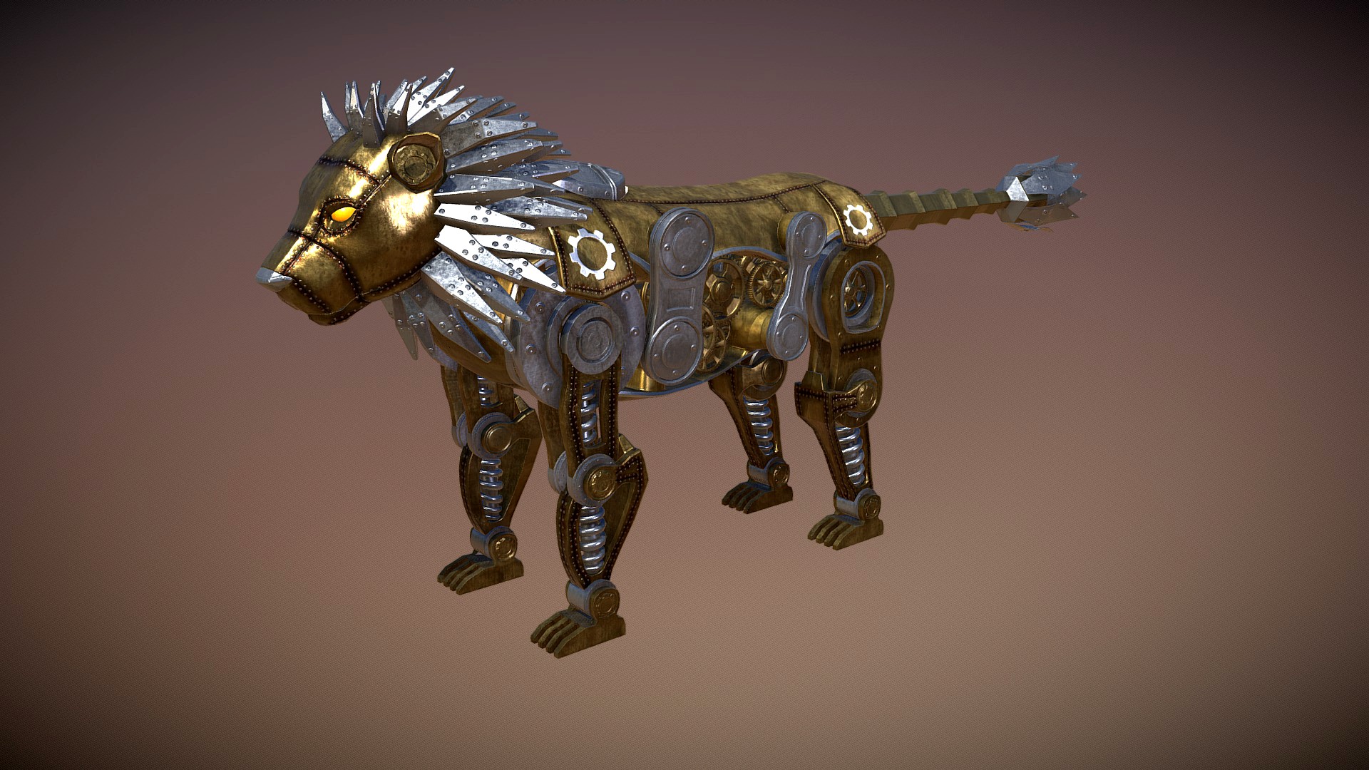 Steampunk Lion 3d model