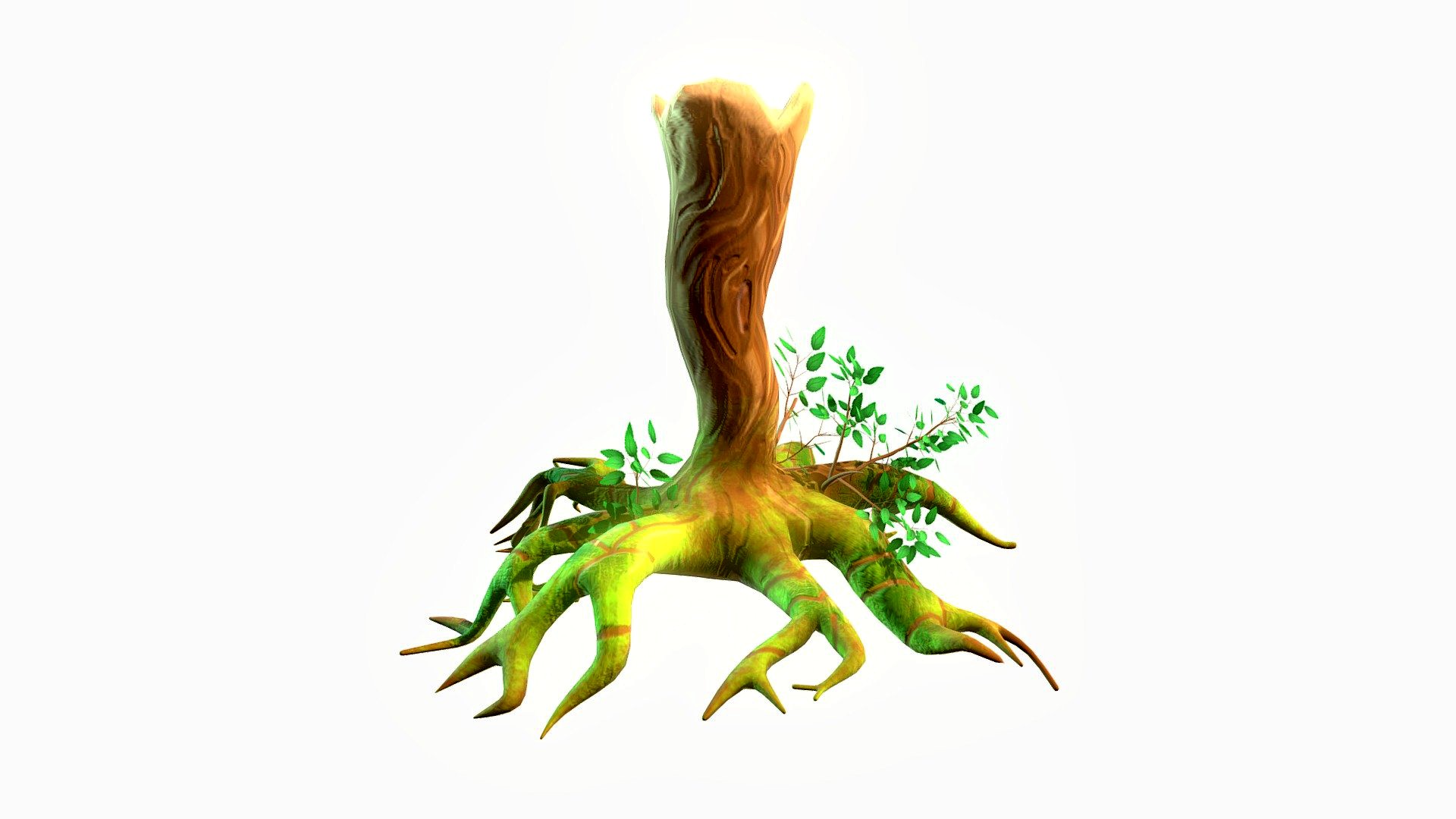 Stylized tree stump 3d model