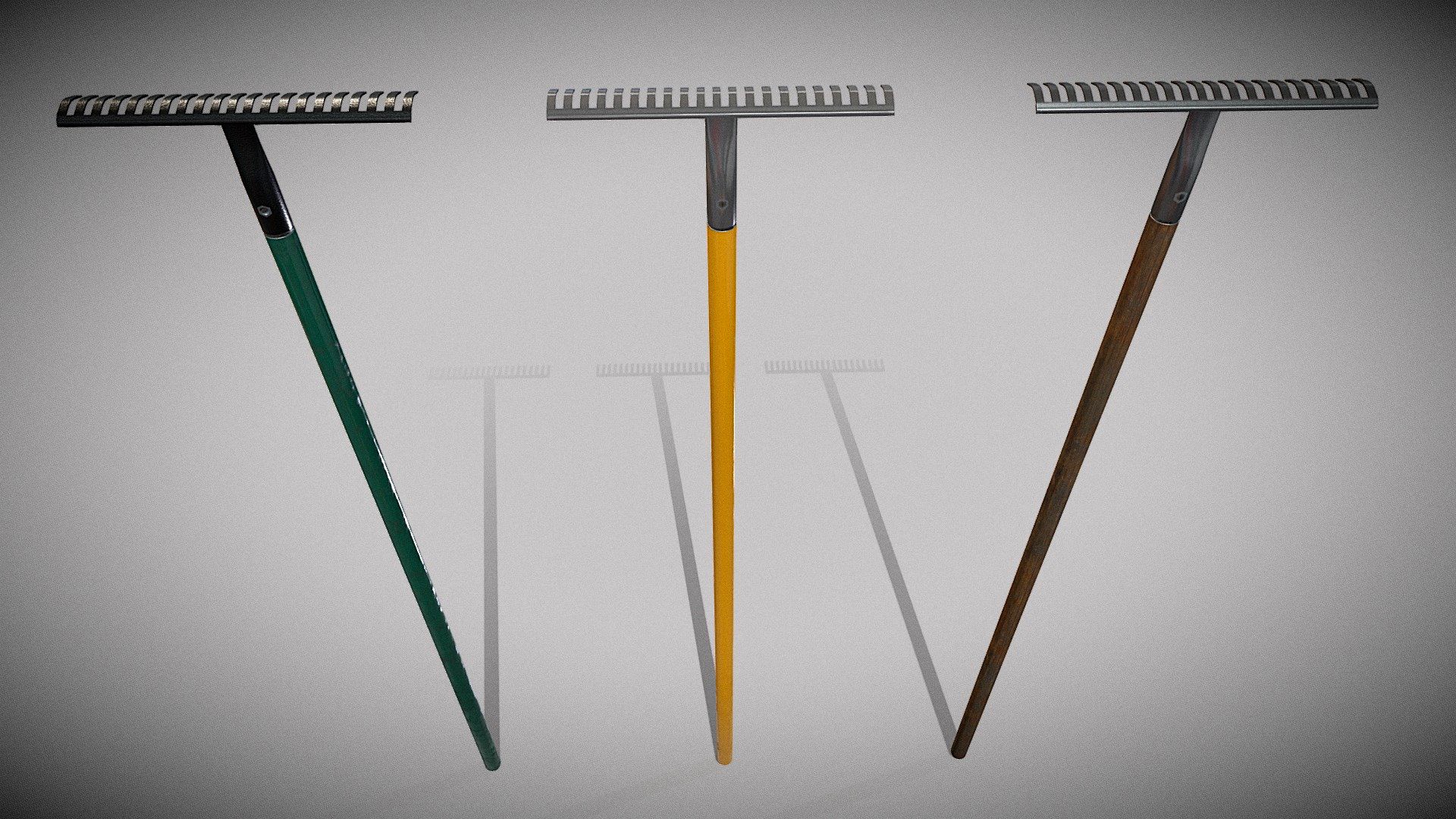 Garden rakes 3d model