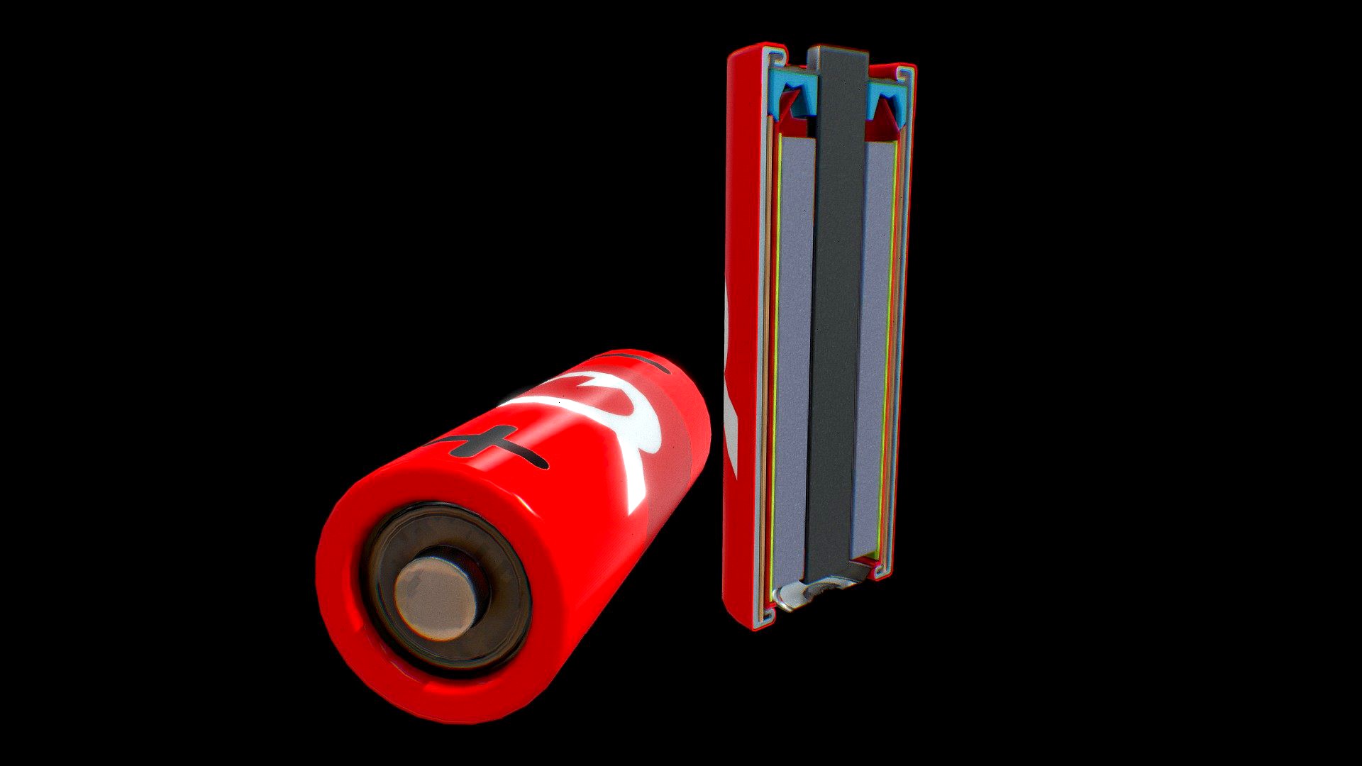 Construction of 1.5V Battery 3d model