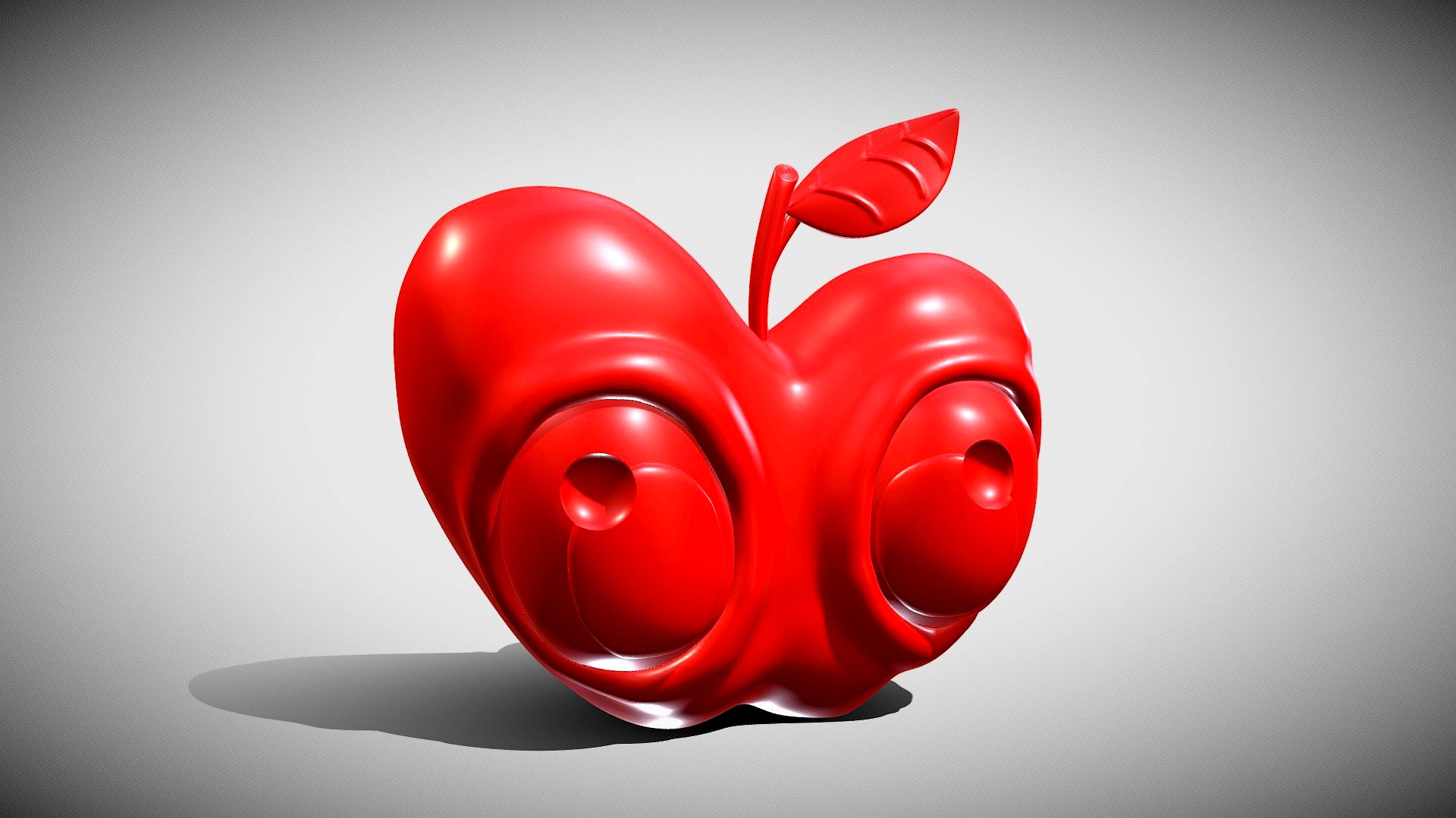 Stylized Little Apple Figurine 3d model