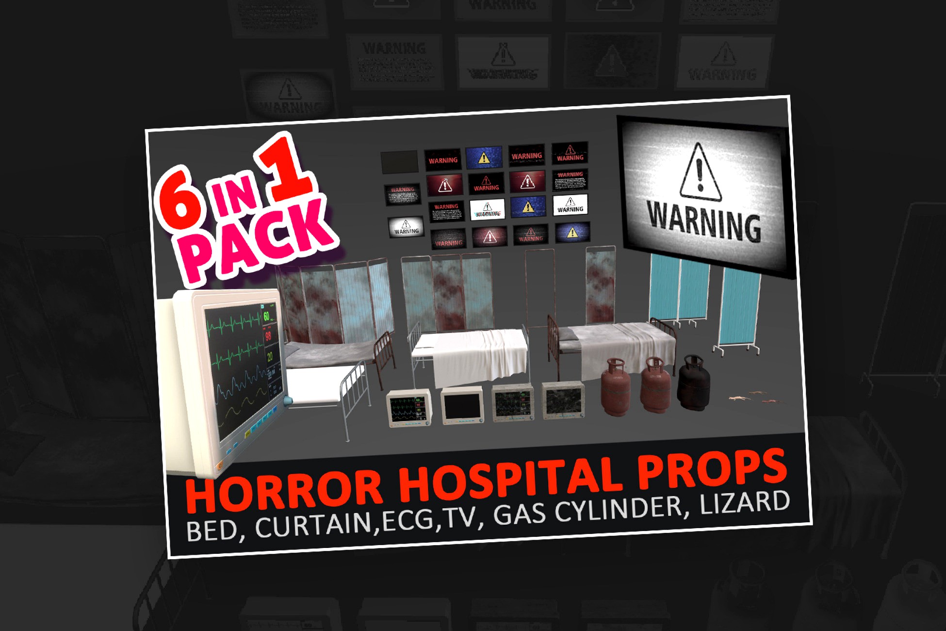 Horror Hospital Props 3D model