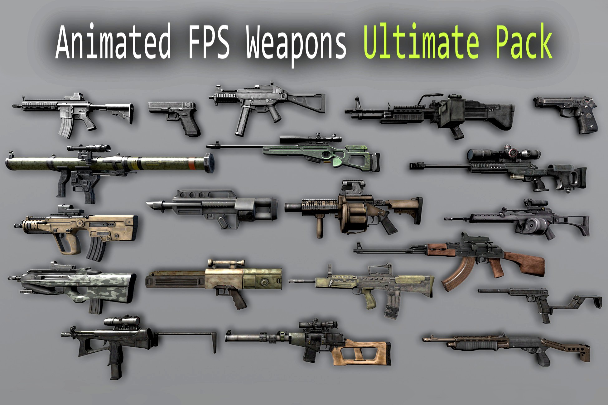 Animated FPS Weapons Ultimate Pack 3d model