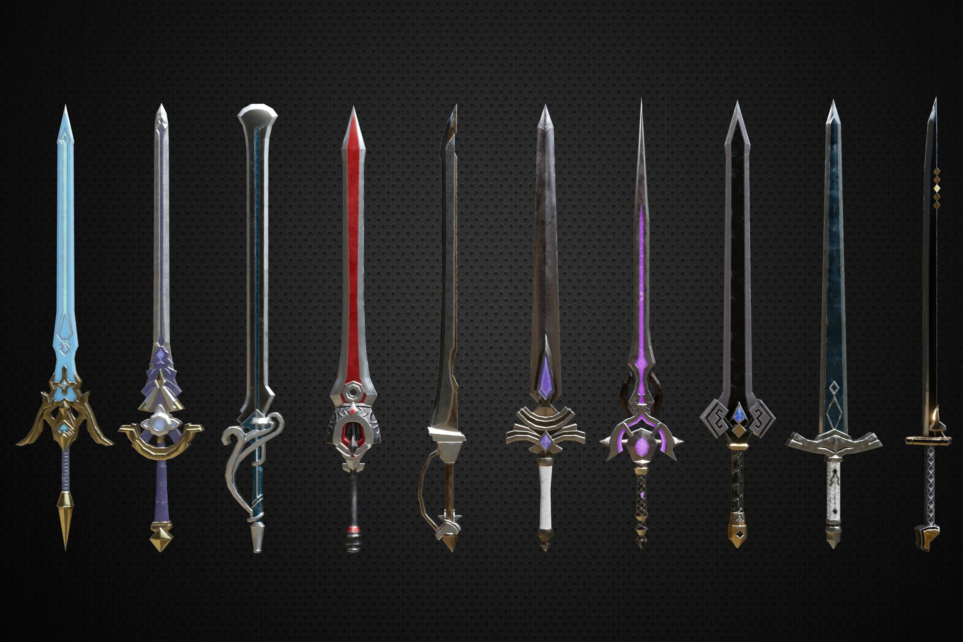 Realistic Fantasy RPG Sword Pack 3d model