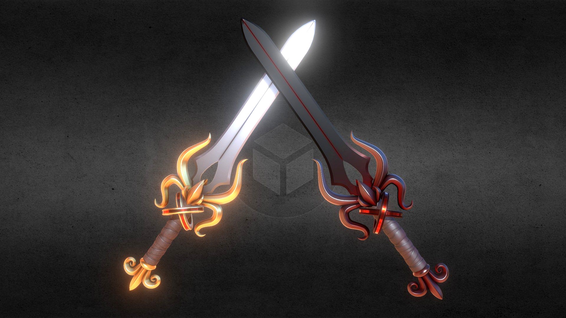 Light and Darkness Swords 3d model