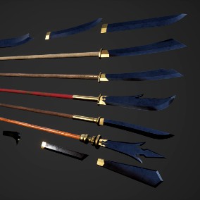 Chinese Modular Medieval Long-Handled Weapon 01 3d model