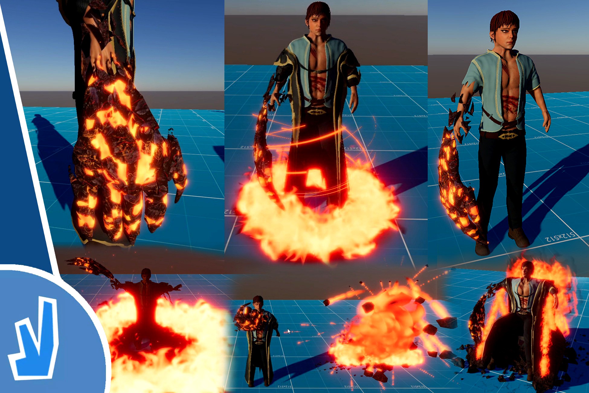 Anime Style 3D Character Model (Animations, VFXs, Demo Scripts)