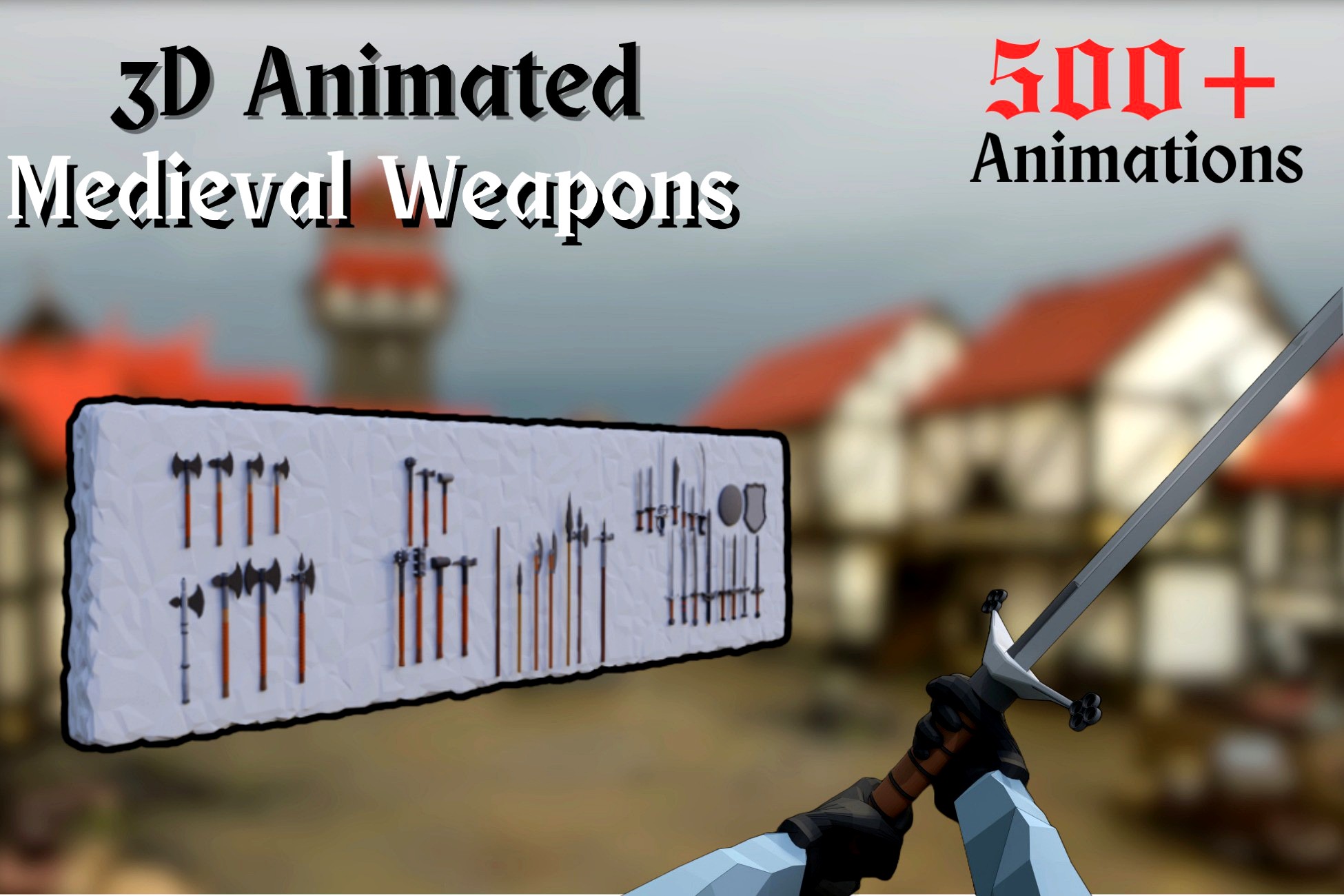 3D Animated Medieval Weapons model
