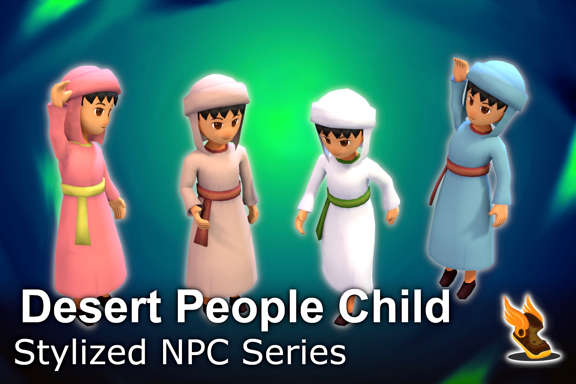 Stylized NPC - Desert People Child 3d model