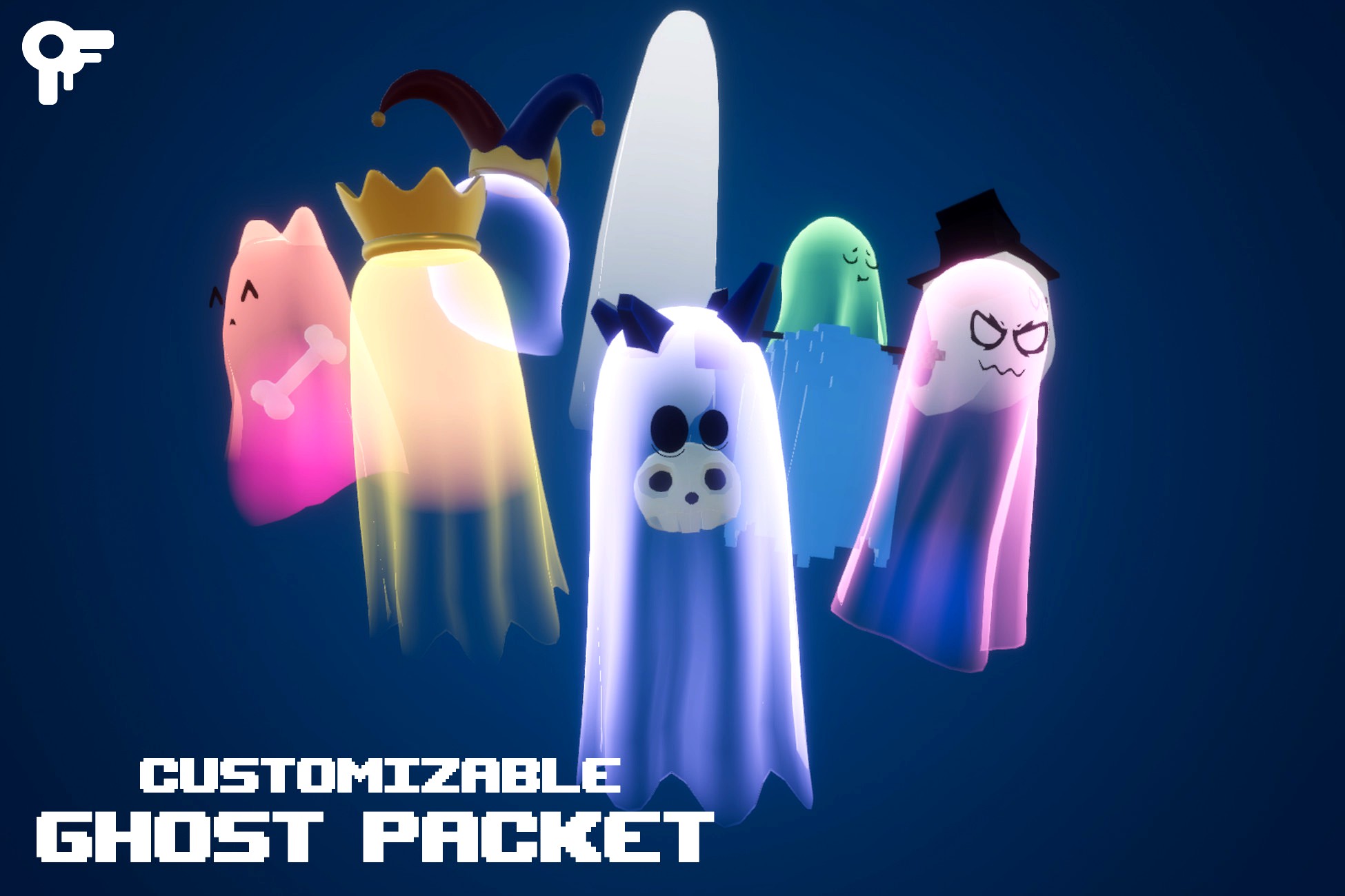 Customizable Ghosts Pack 3d model