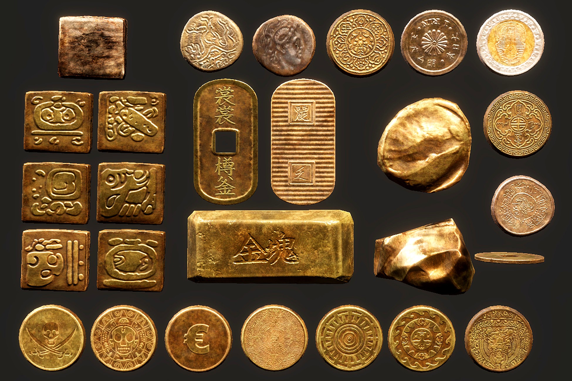 Medieval Coins 3d model