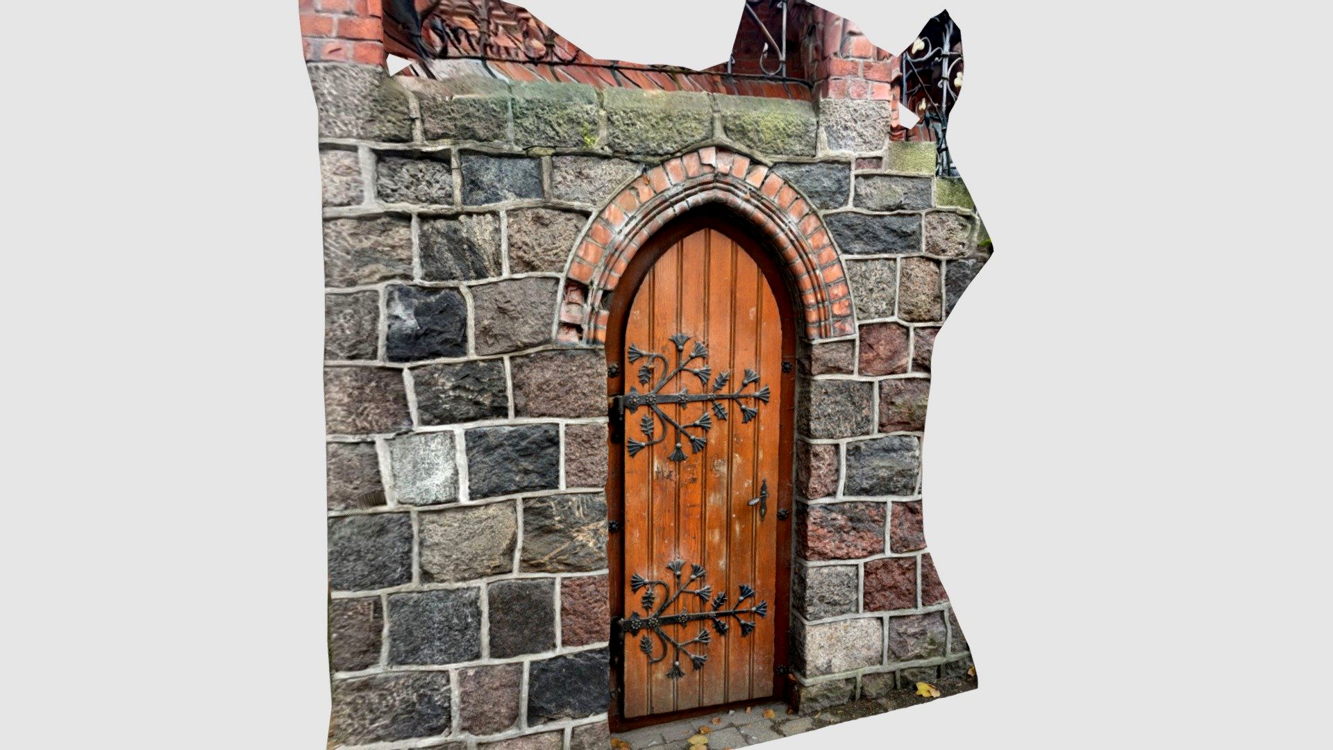 Wooden Door - Church Arch Gate 3d model