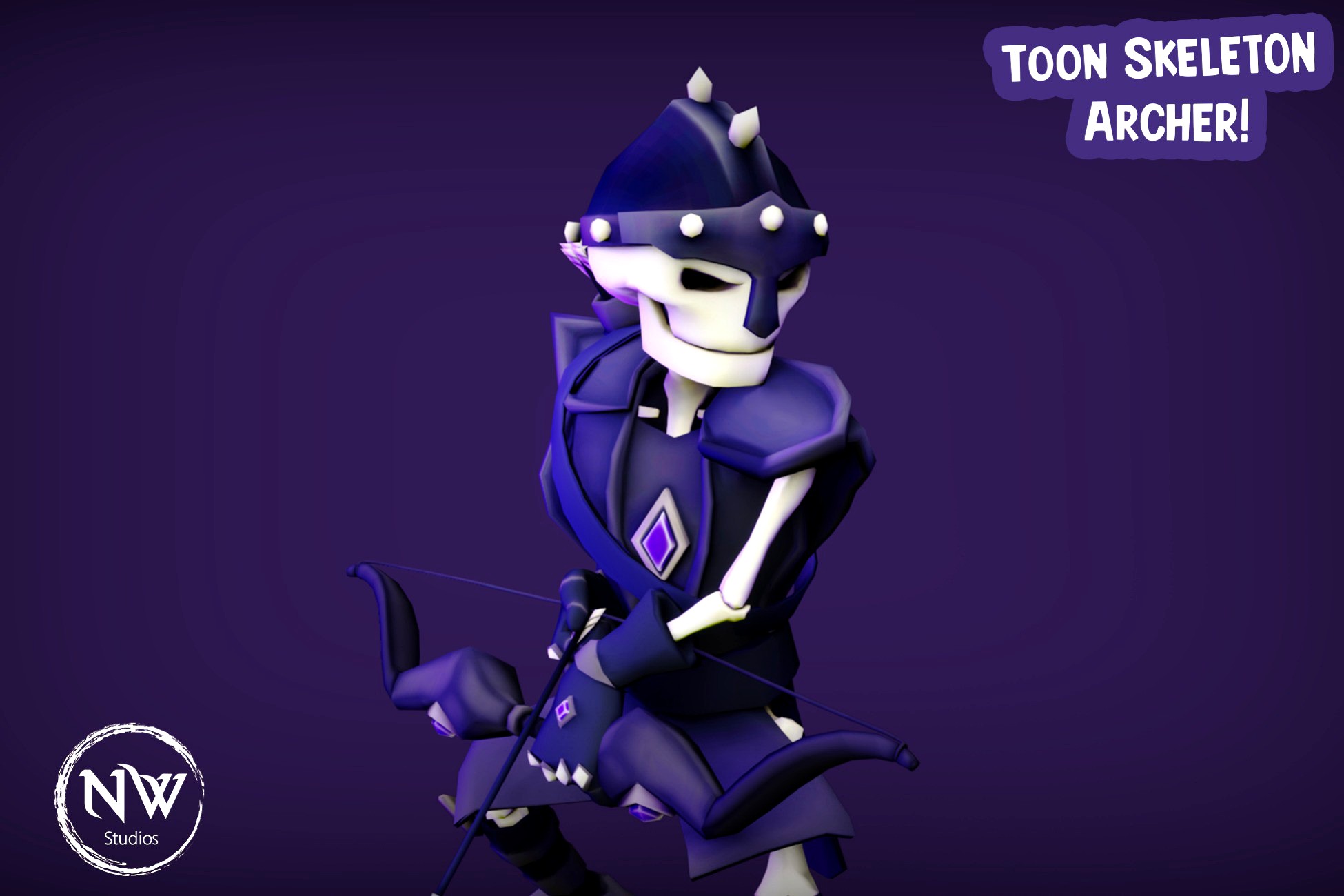 Toon Skeleton Archer: From Skeleton Army Pack 3d model