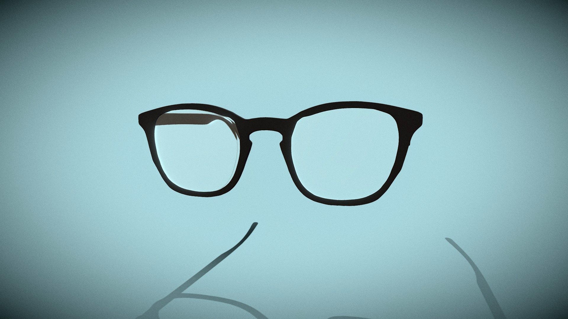 Black rim glasses 3d model