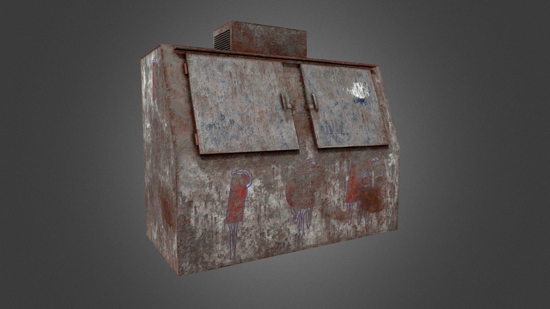 Rusted Ice Vending Machine-Realistic PBR Lowpoly 3d model