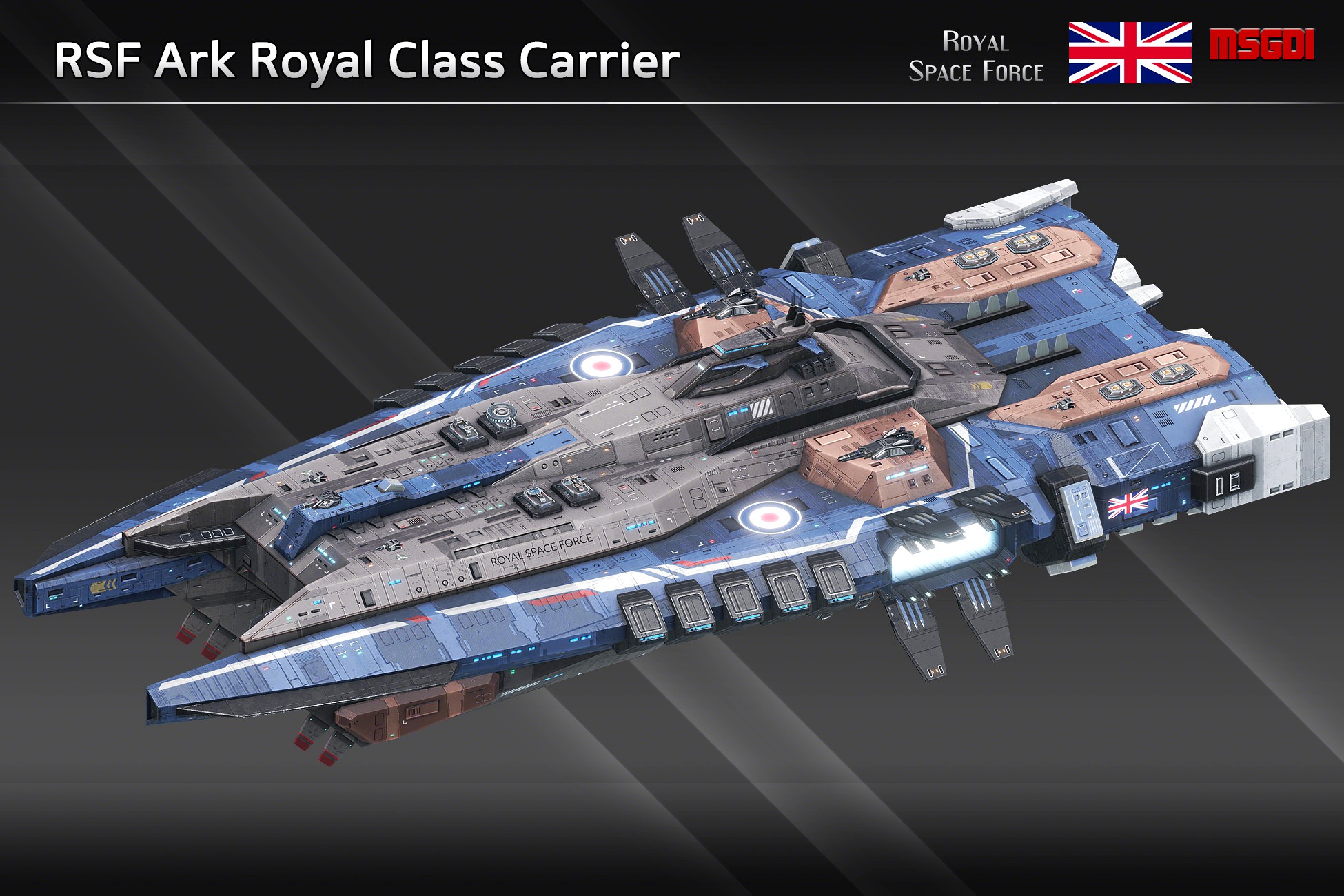 Spaceship RSF Ark Royal Class Carrier 3d model