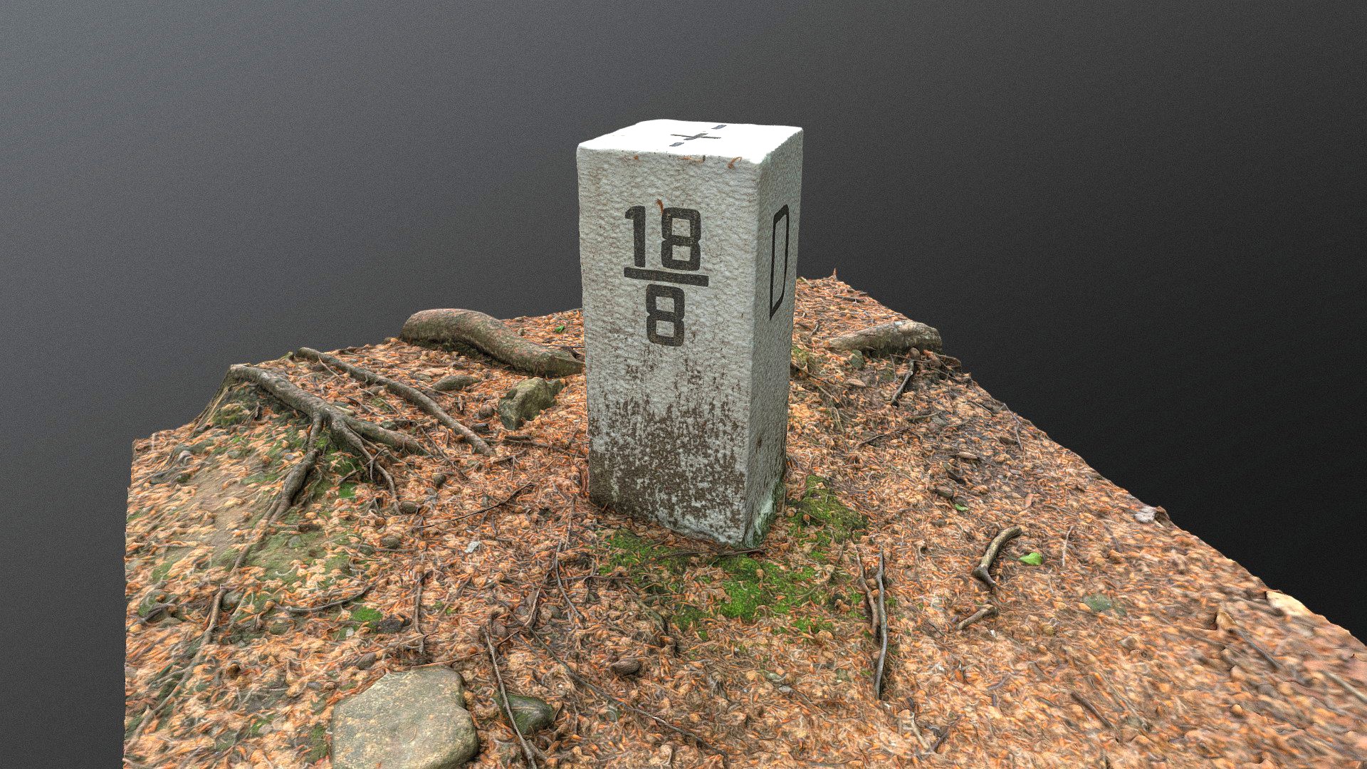 Boundary marker border stone 3d model