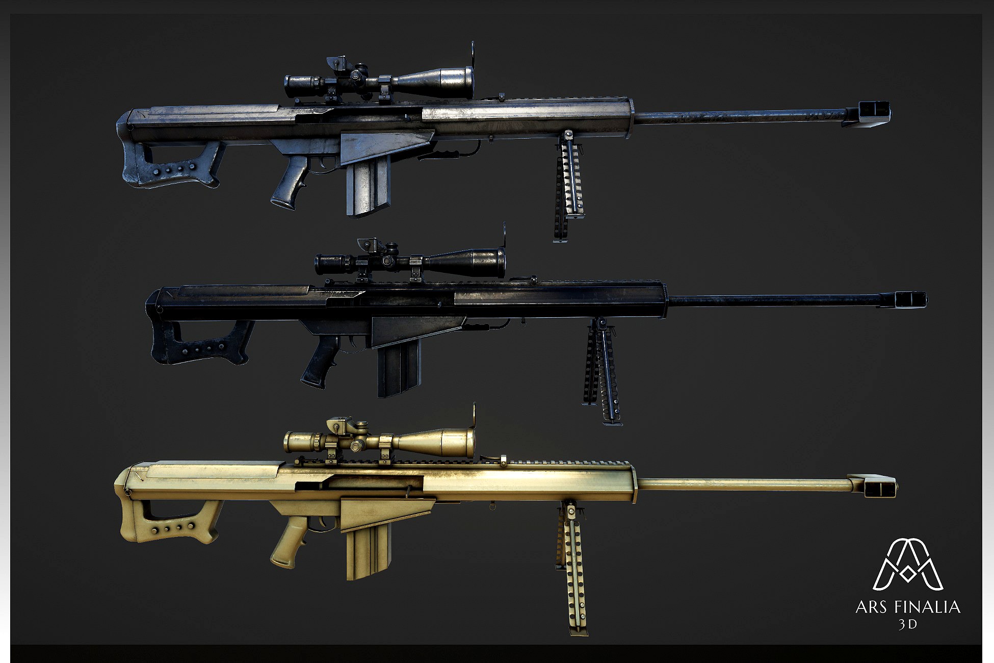 Sniper Rifle Realistic 3D Model