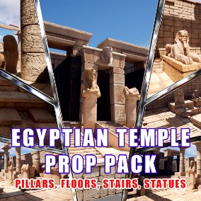 Egyptian Temple Prop Pack: Ancient Assets with High-Res Baked Textures ...